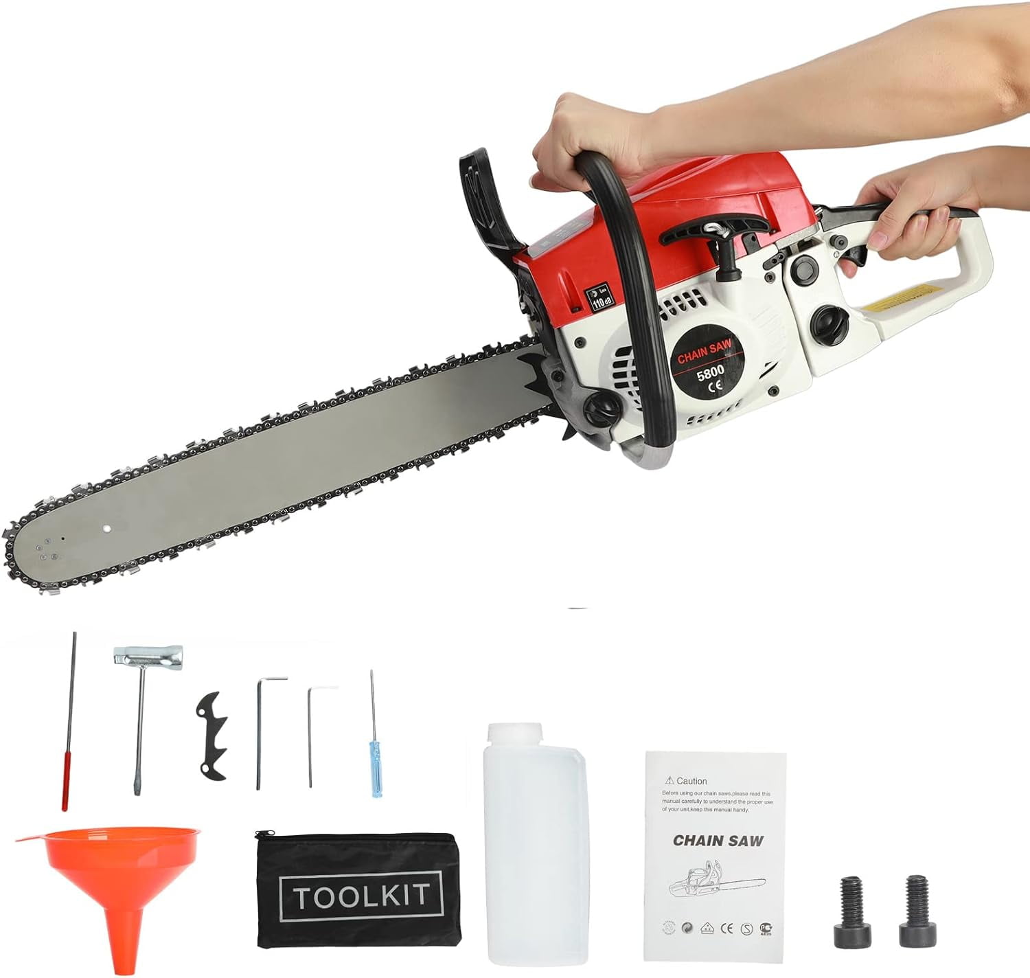 Gas Powered Chainsaws, 20" 3.2HP 58CC，2-Cycle Gasoline Powered Chain ...