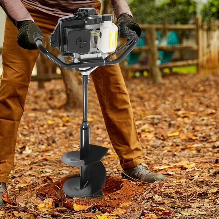 Gas Powered Earth Auger Post Hole Digger Borer Fence Ground Drill w 3 Bits 72CC