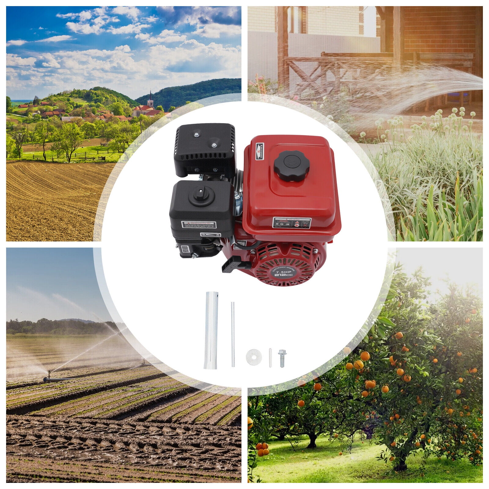 Gas Powered Engine 3000W, 7.5HP, 212cc for Water Pumps, Compressors ...