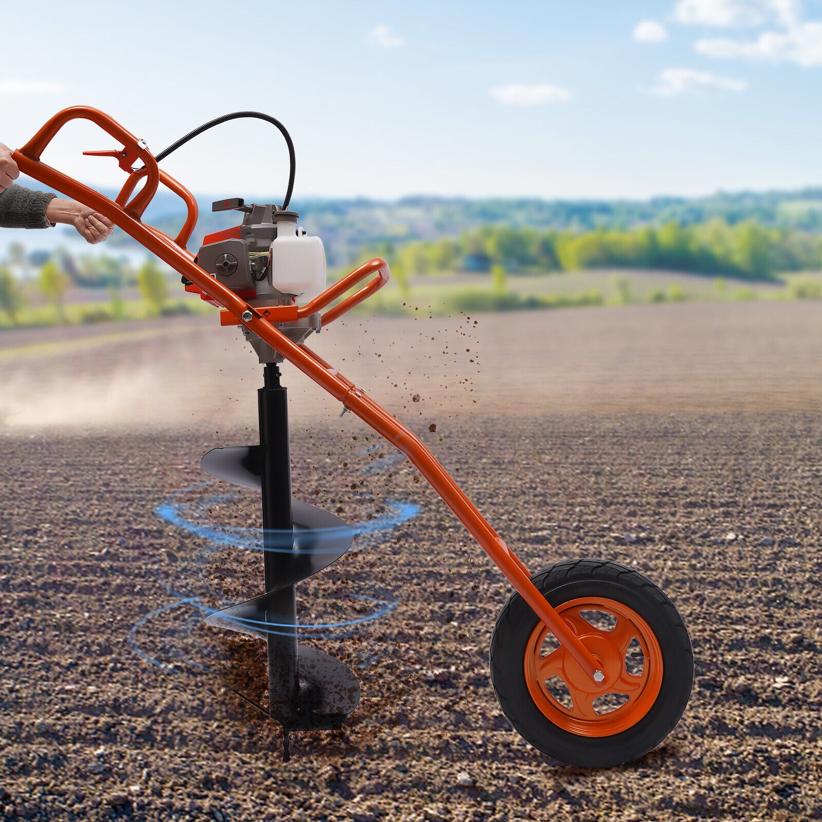 "Walmart 3HP Gas Powered Garden Earth Auger, 63cc Post Hole Digger with ...