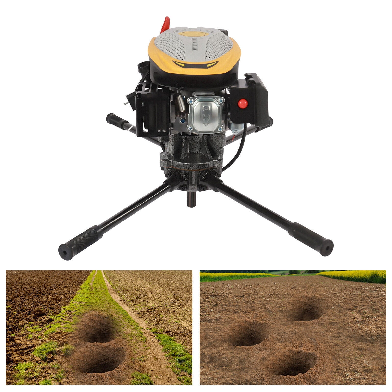 Gas-Powered Post Hole Digger, Earth Auger Digging Engine 3600rpm 173CC ...