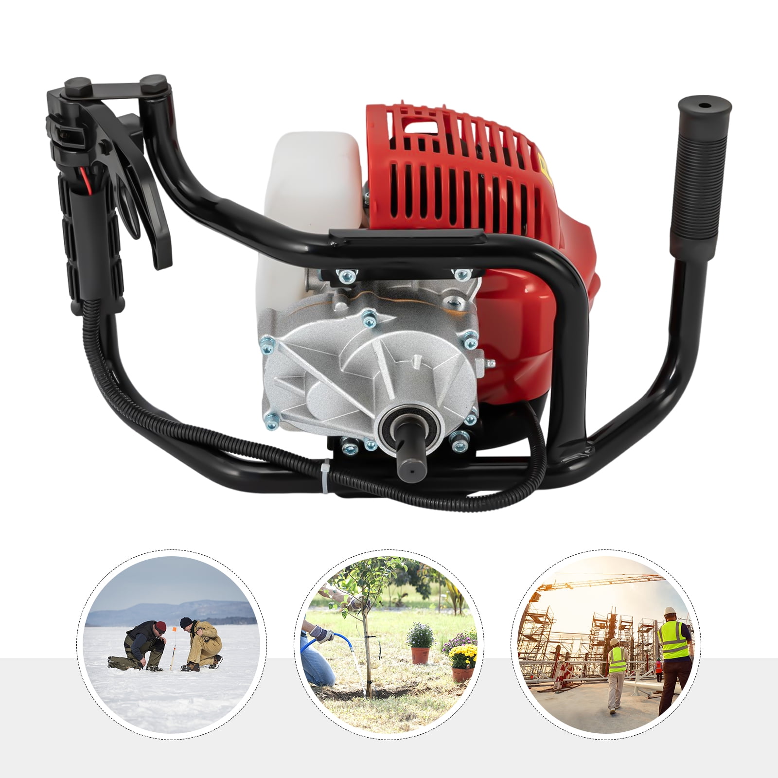 Gas Powered Post Hole Digger with 52cc Engine, 6500rpm, Durable Design ...