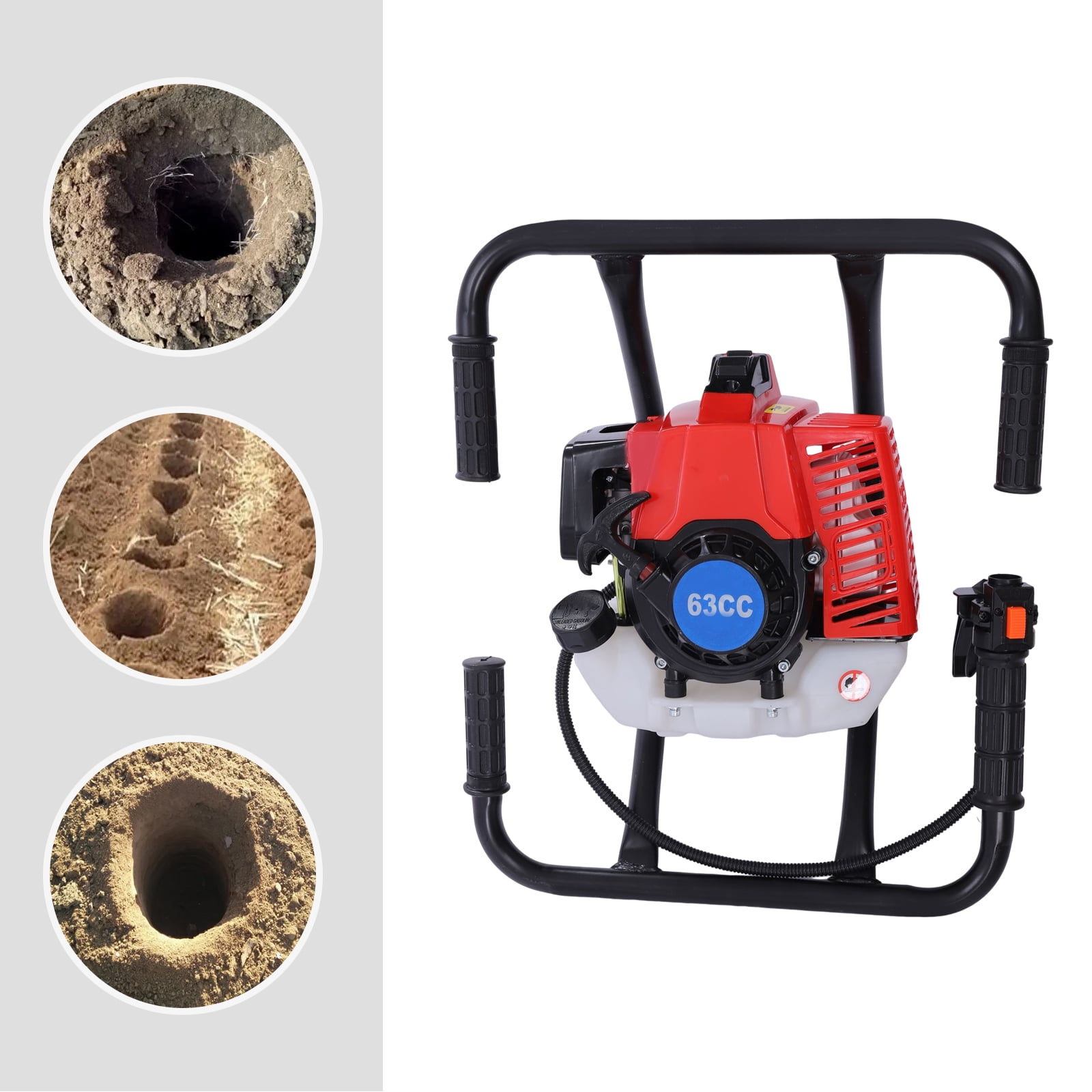 Gas Powered Post Hole Digger with 63cc Engine, Efficient Two-Person ...
