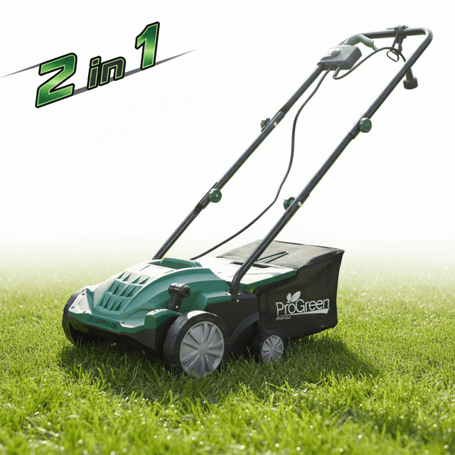 2-in-1 13" Dethatcher & Scarifier, 12 Amp Electric Garden Lawn Mover ...