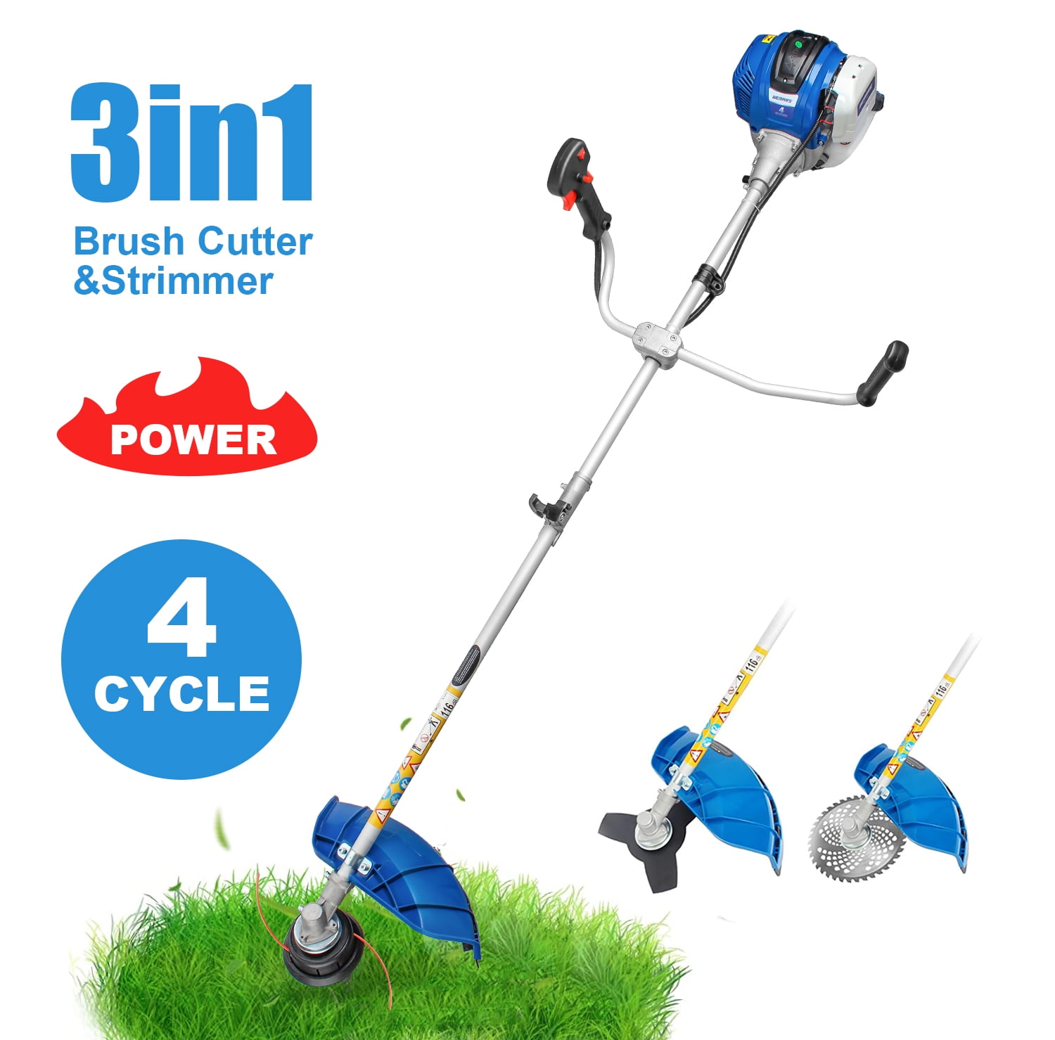38.9CC 4-Cycle Gasoline Weed Eater, Grass Trimmer with Straight Brush ...