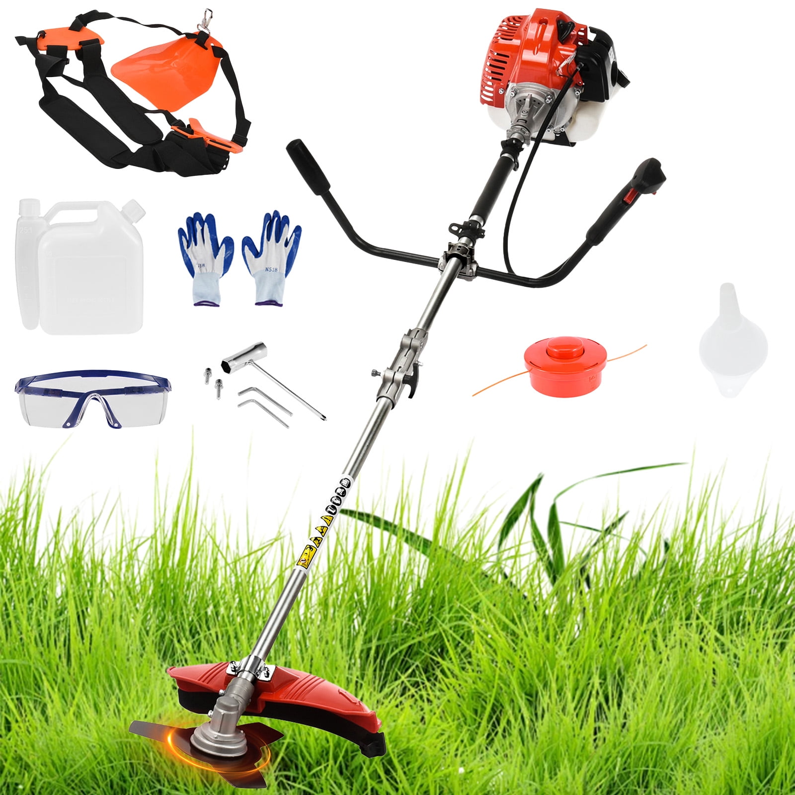 Gas Powered Weed Eater 52cc, 8500rpm 2-Stroke Engine Weed Wacker with ...