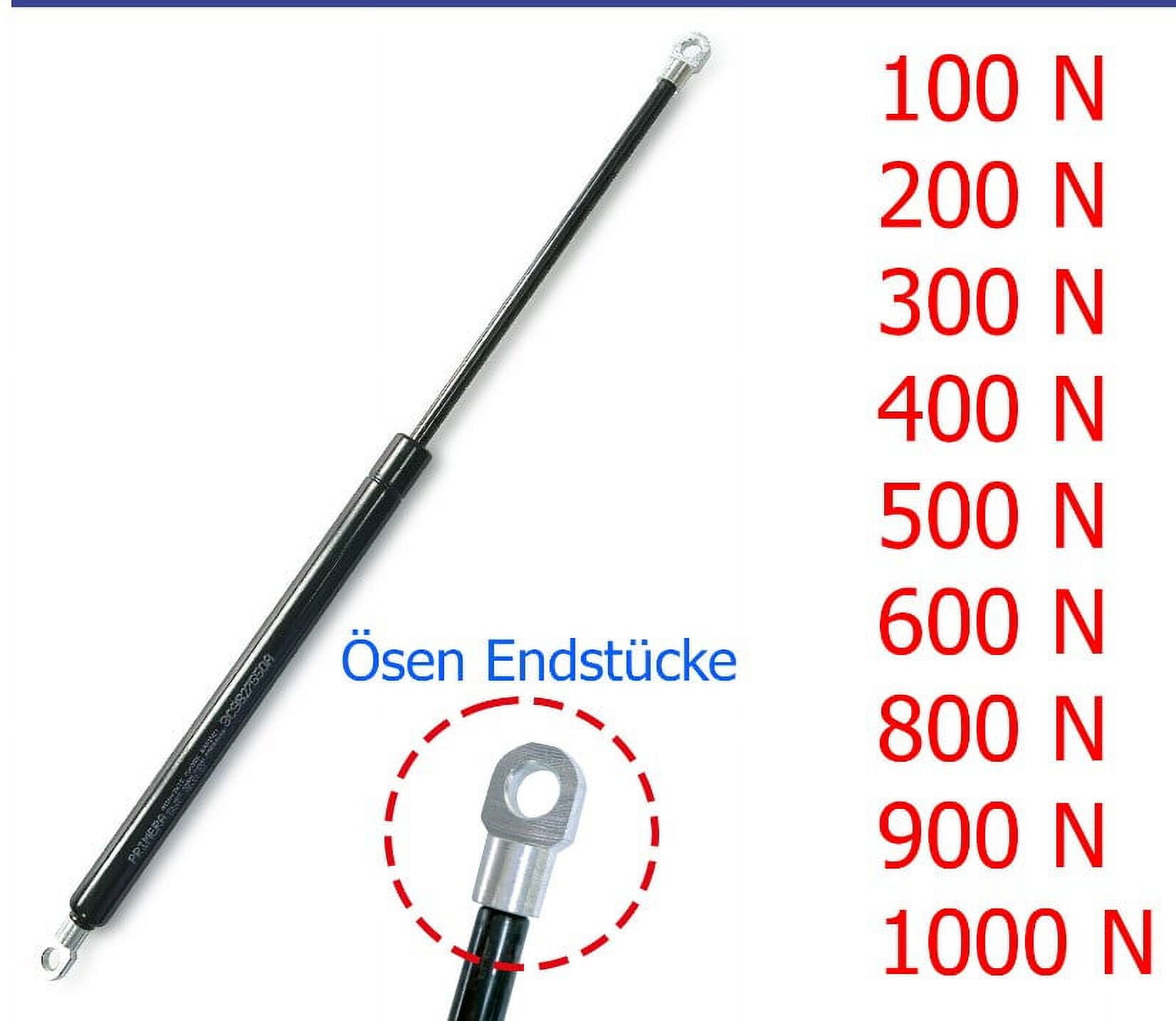 Gas Pressure Spring Damper Eyelet End Length 200-400mm | 300N - 500N ...