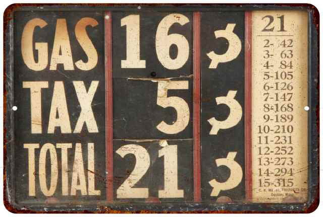 Gas Prices Vintage Look Chic Distressed 8x12 Metal Sign 208120020107 ...