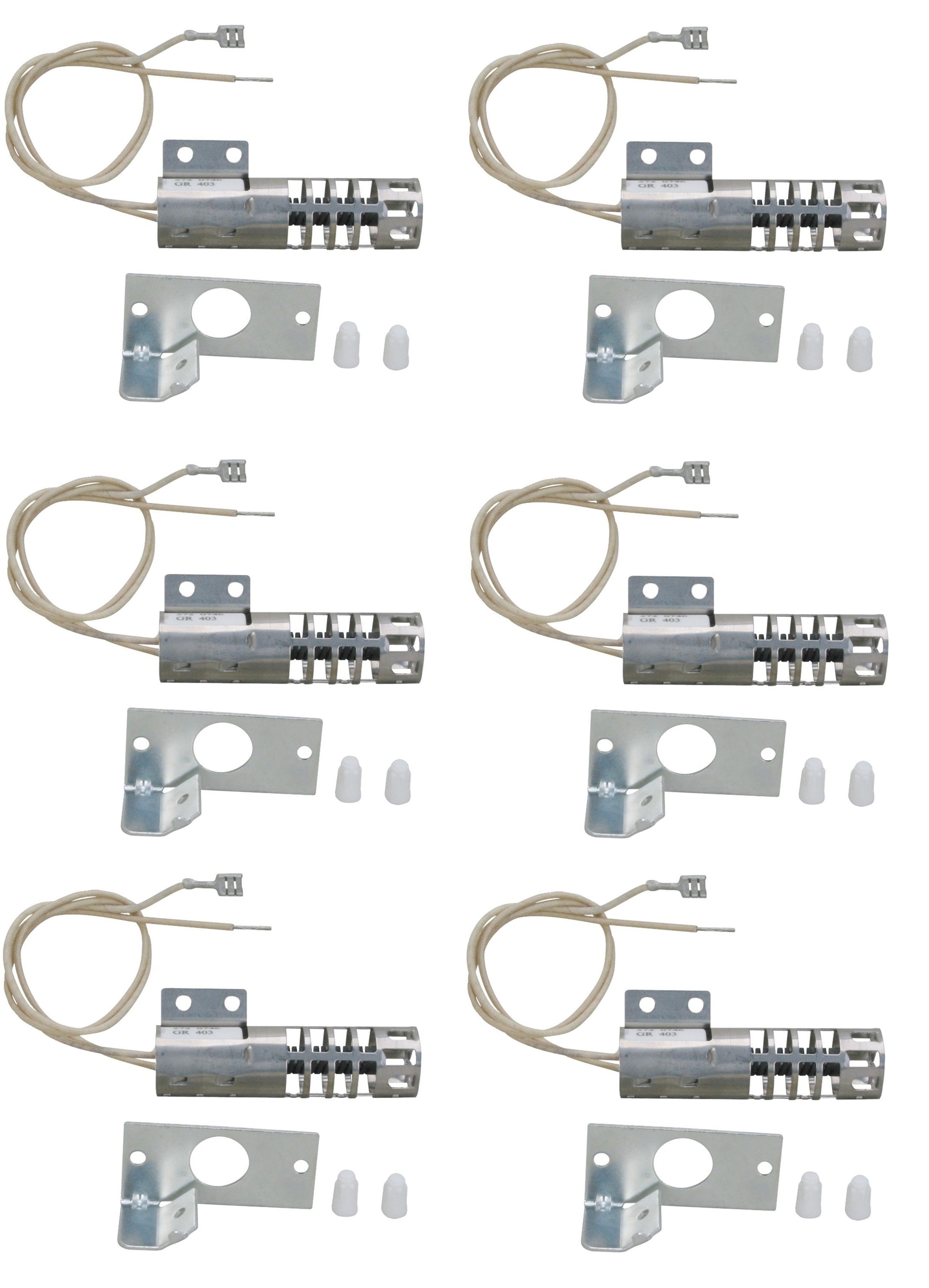 Gas Range Round Igniter 6 Pack for Whirlpool, Sears, GE, 4342528 ...