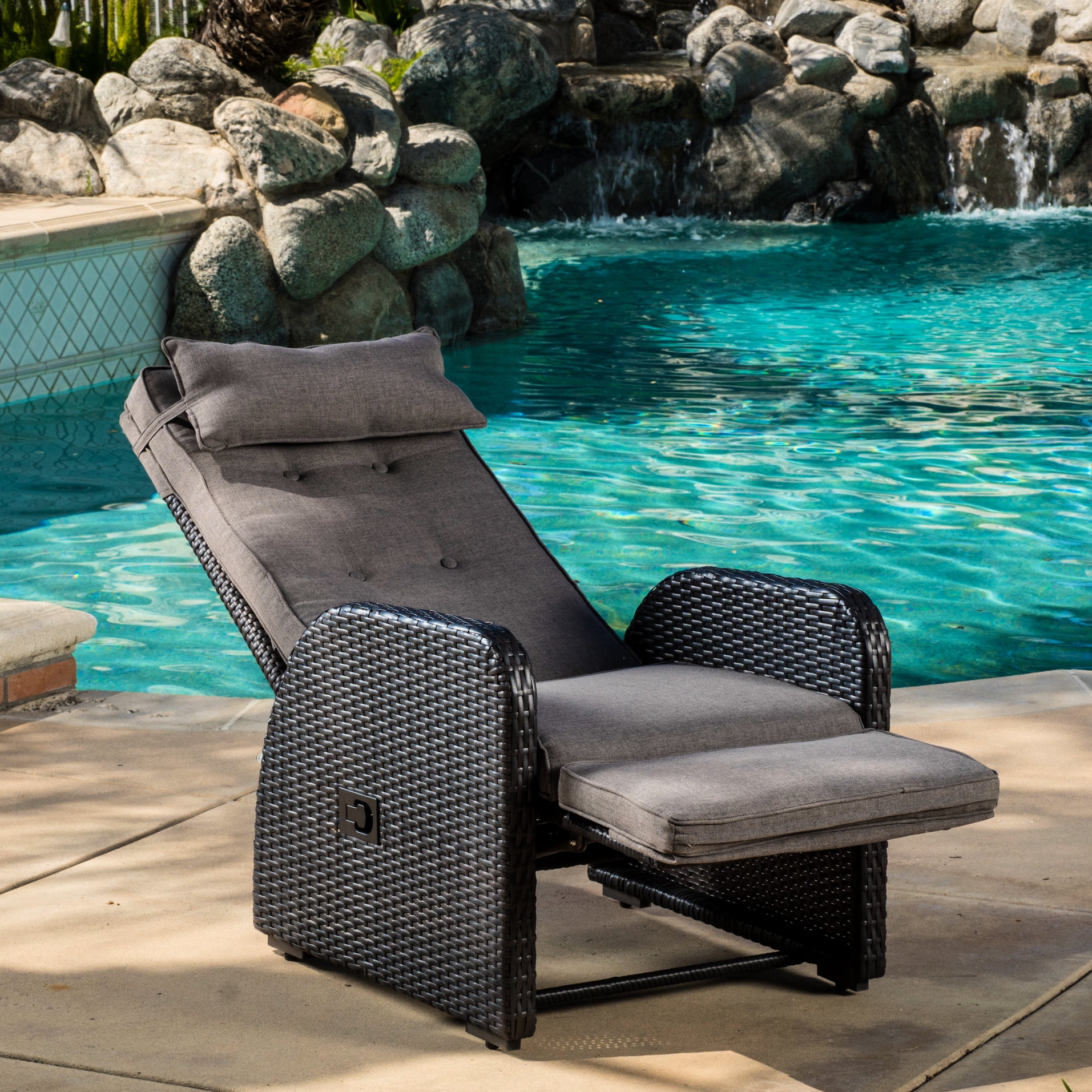 Gas Recliner - Outdoor Chaise Lounge With 150 Degrees Adjustment, Comfy ...