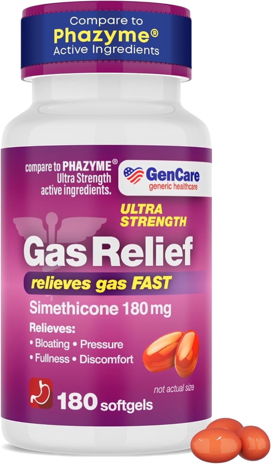 GenCare Ultra Strength Gas Relief Simethicone 180mg Anti Flatulence ...