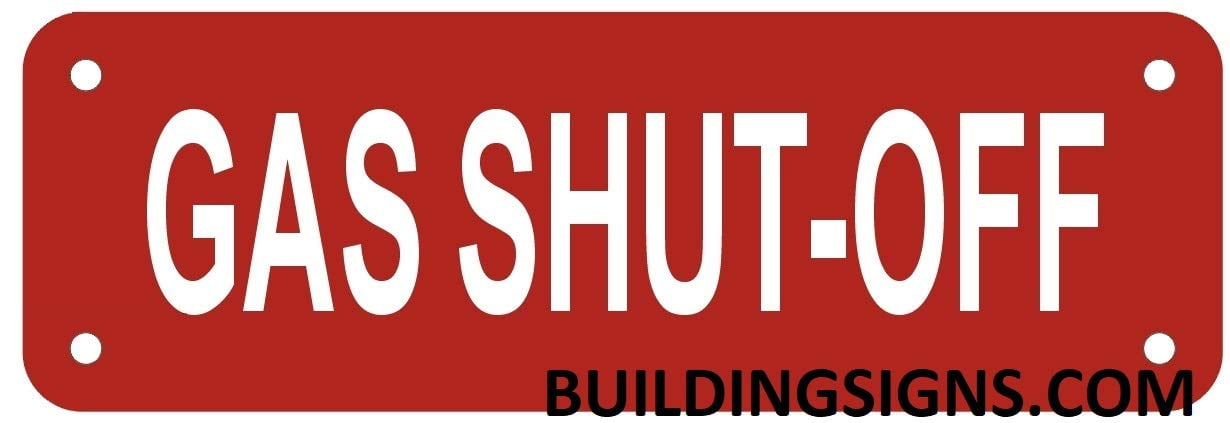Gas Shut Off Sign (RED Reflective, Aluminium 2X6) (ref-2201) - Walmart.com