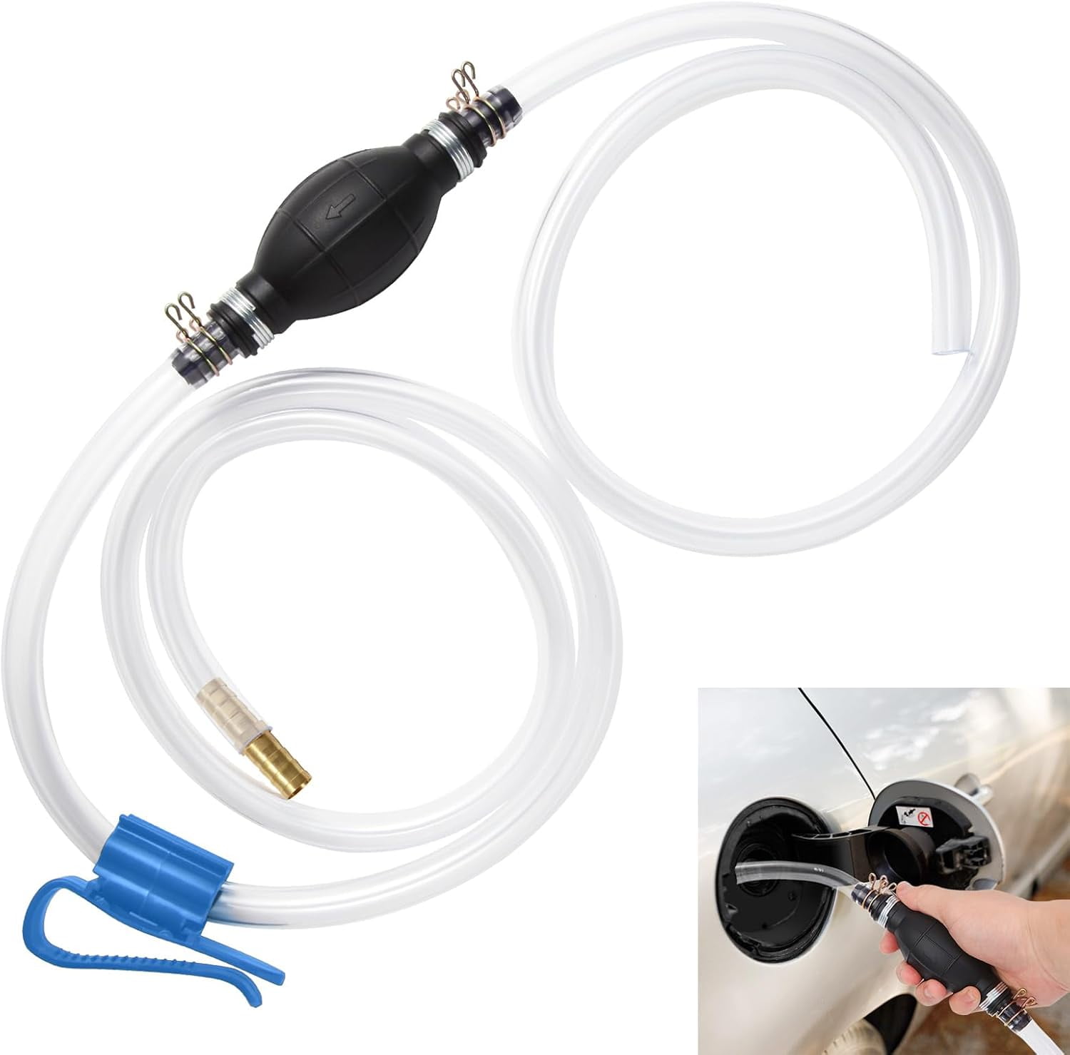 Gas Siphon Hose Pump, Manual Hand Water pump, Gasoline Transfer Pump for water Gas Oil Petrol ...