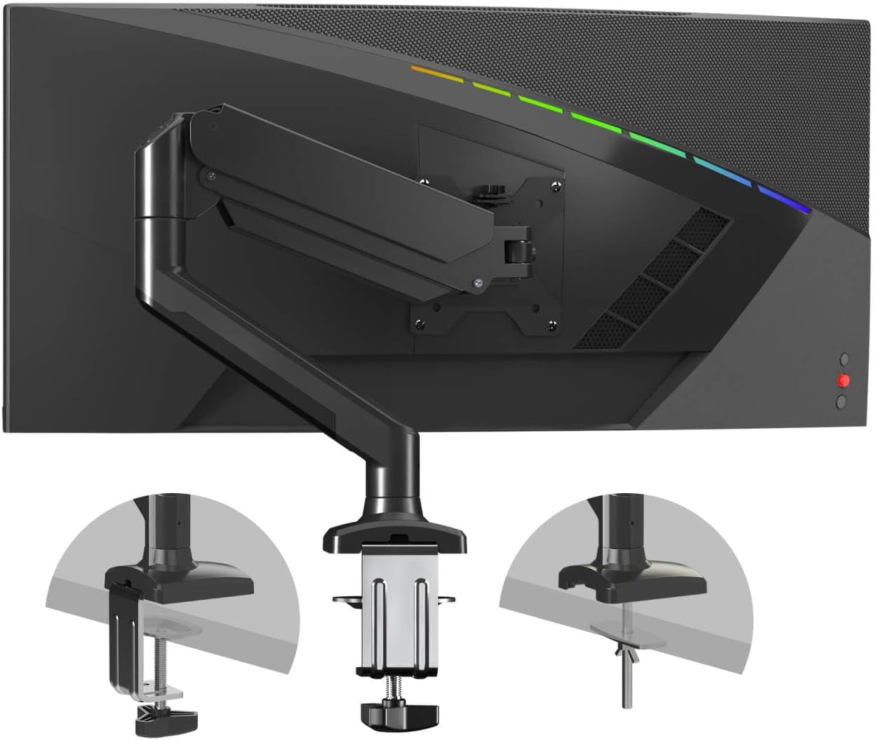 Gas Spring Monitor Arm 32 Inch,Adjustable Single Monitor Desk Mount ...