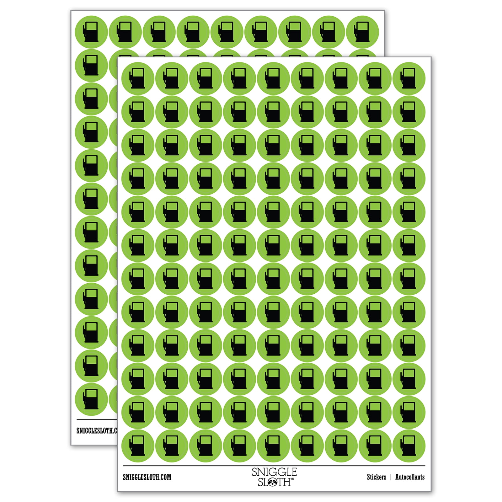 Gas Station Pump 200+ Round Stickers - Light Green - Matte Finish - 0. ...