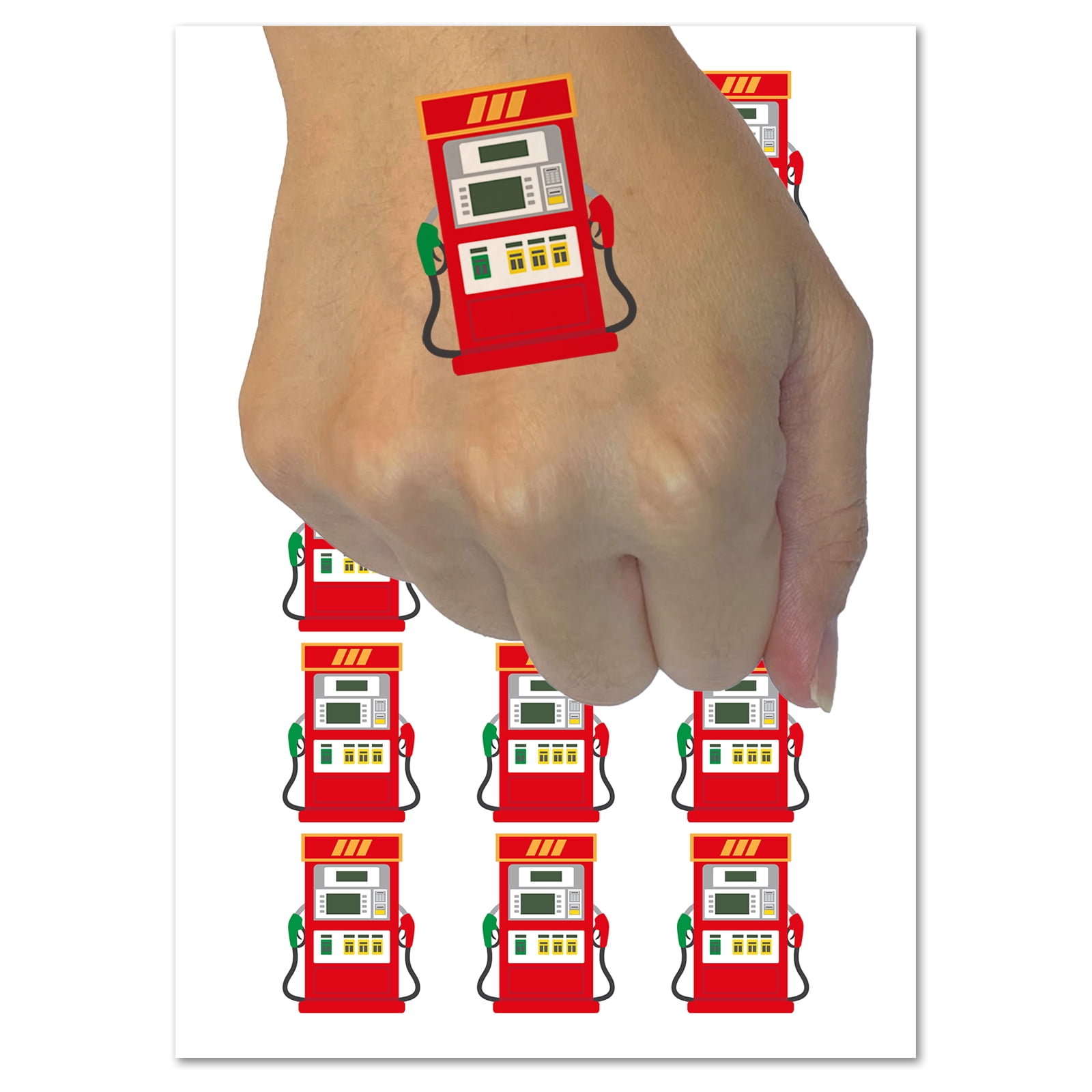 Gas Station Pump Water Resistant Temporary Tattoo Set Fake Body Art ...