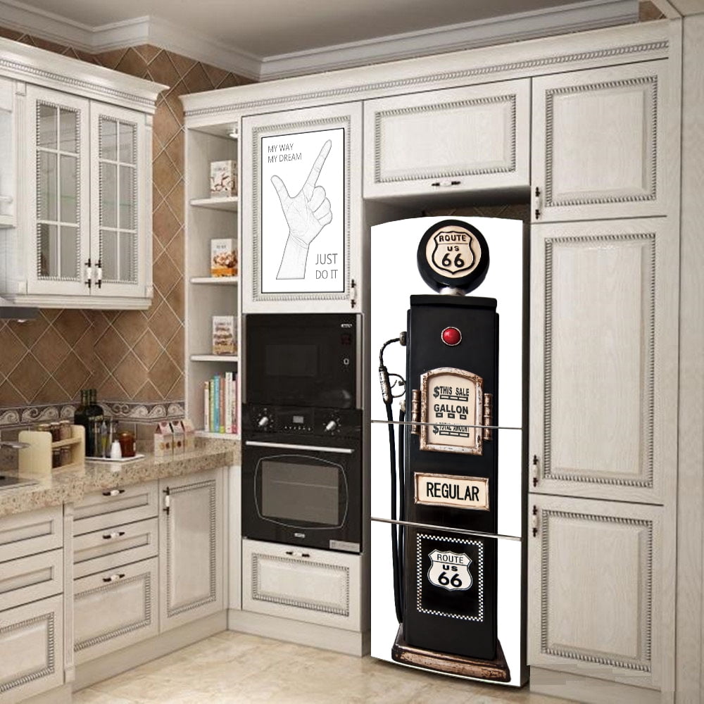 Gas Station Vinyl Wallpaper Kitchen Fridge Decorative Full Film Peel ...