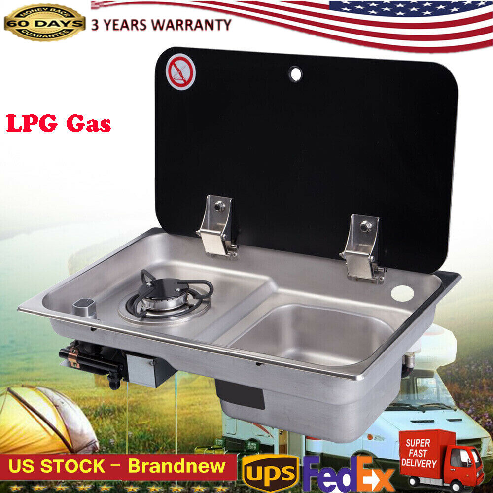 Gas Stove 1 Burner Outdoor Kitchen Cooktop With Sink Combo For Boat Rv ...