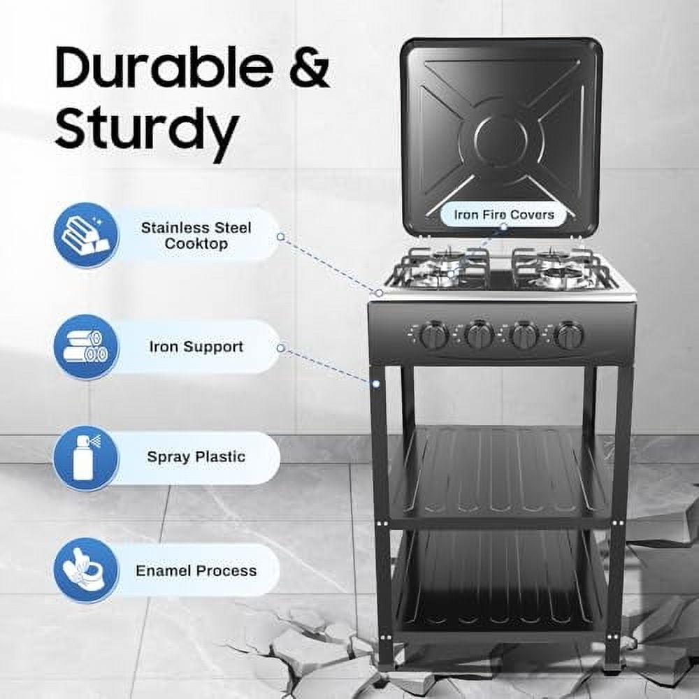 Gas Stove, 300000BTU Portable Gas Stove with Support Leg Stand and Wind ...