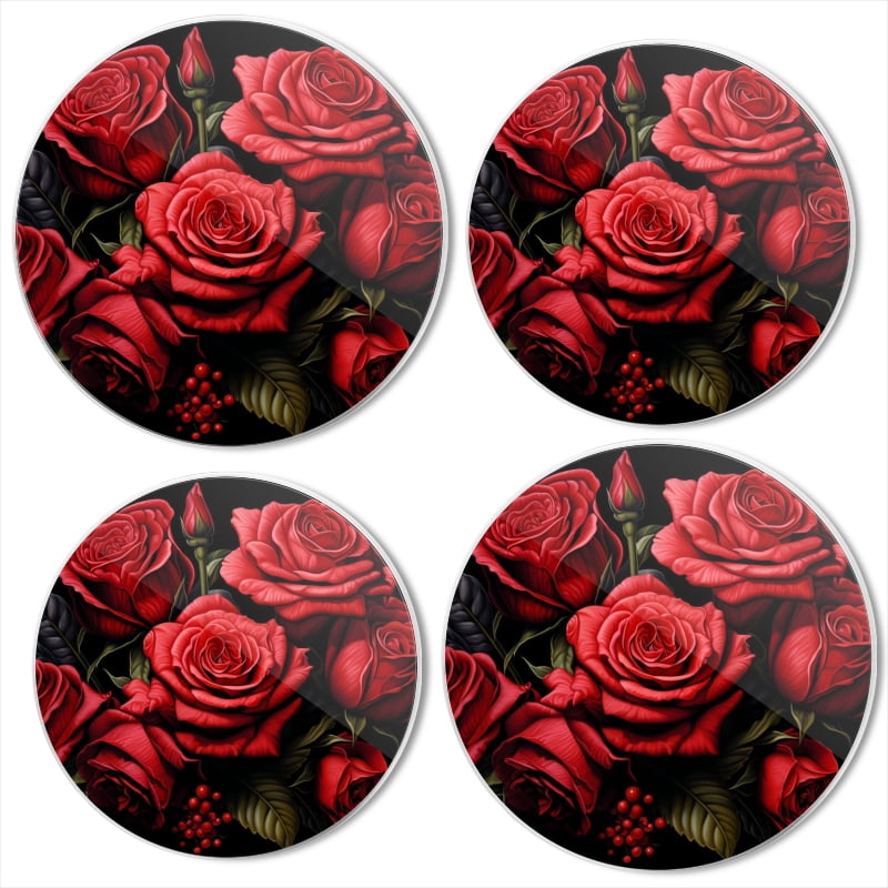 Bahomeck Electric Stove Burner Covers Set Of 4,Bouquet Of Red Roses ...