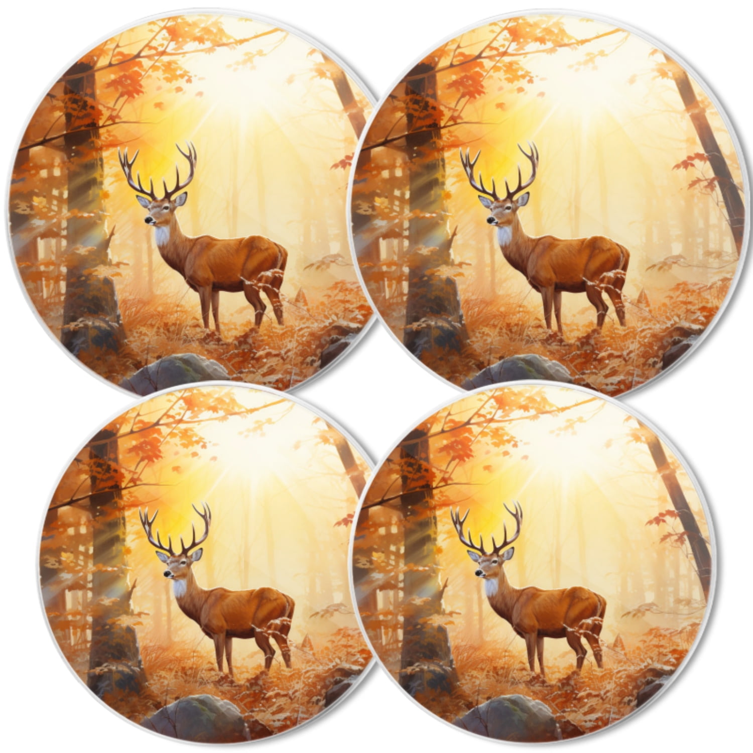 Gas Stove Burner Cover,White Electric Stove Top Protector,Easy to Clean,Sunlit Stag In An Autumn ...