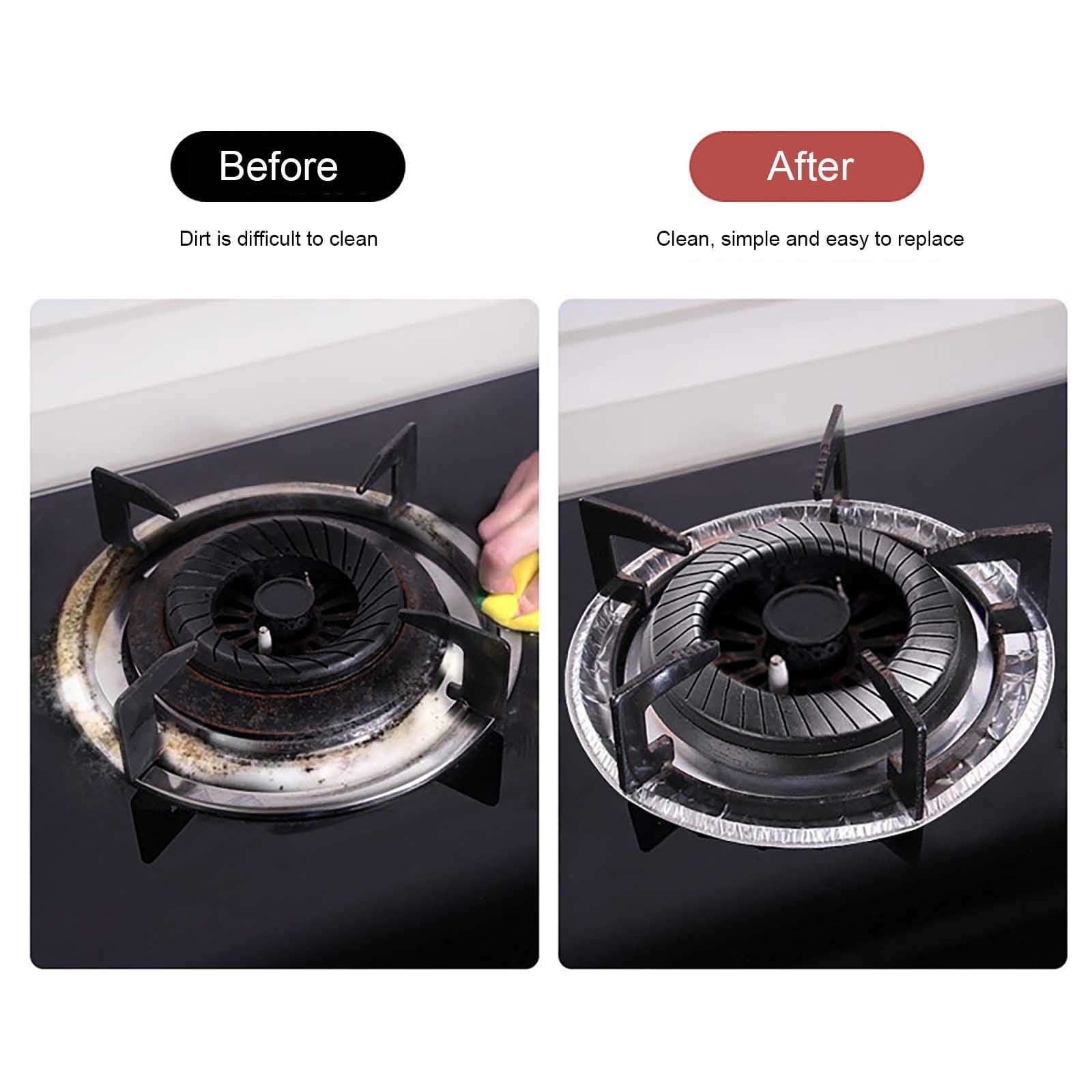 Gas Stove Burner Liners, Stove Cover, Aluminum Foil Square Stove Burner ...