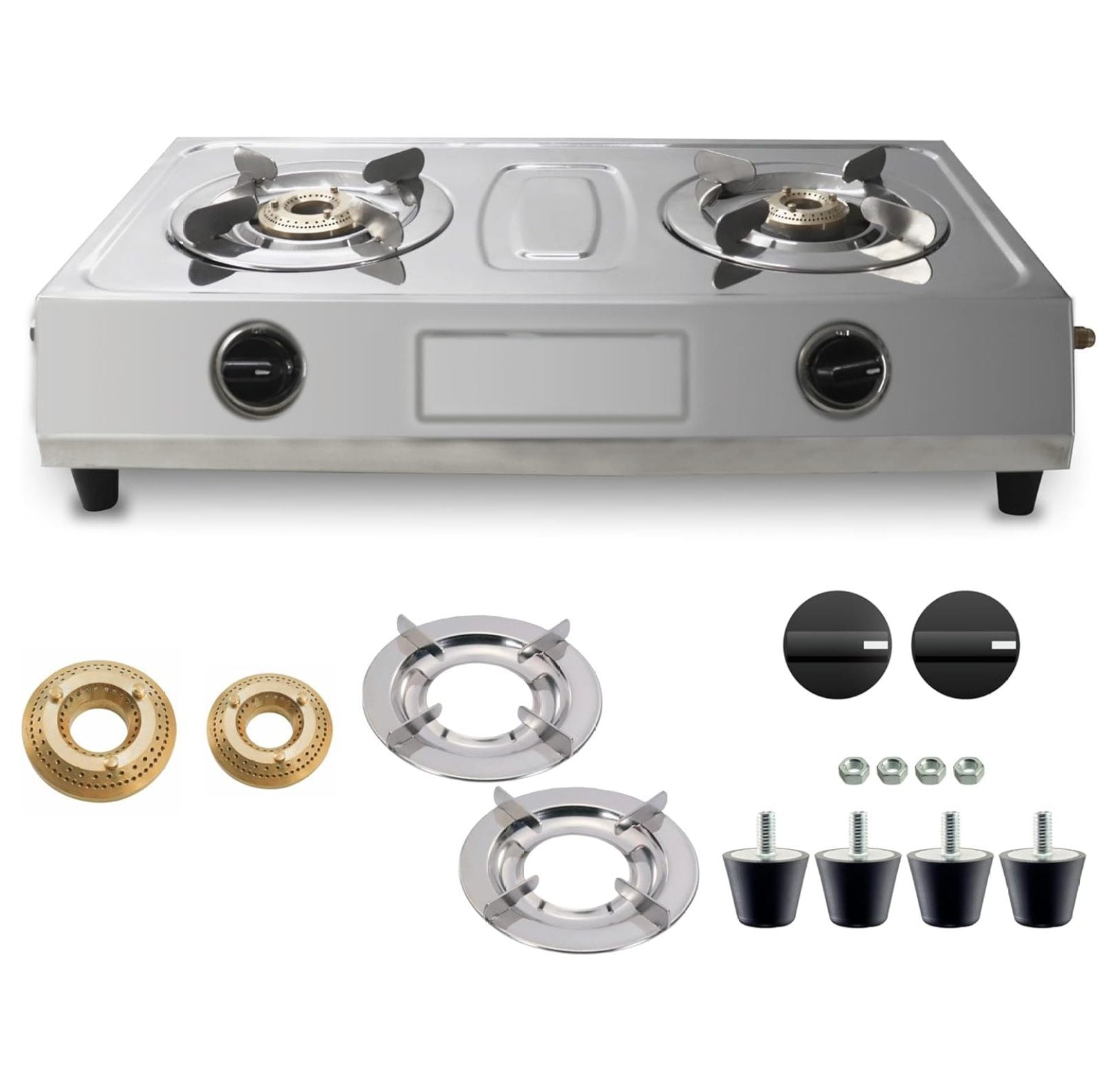 Gas Stove Portable 2 Burner, Double Gas Stove Stainless Steel -Propane ...