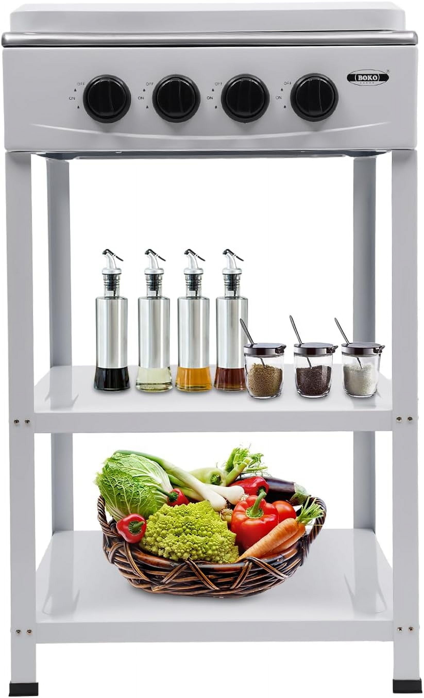 Gas Stove Portable Stove 4 Burner with Support Leg Stand and Wind Blocking Cover,Heavy Duty ...