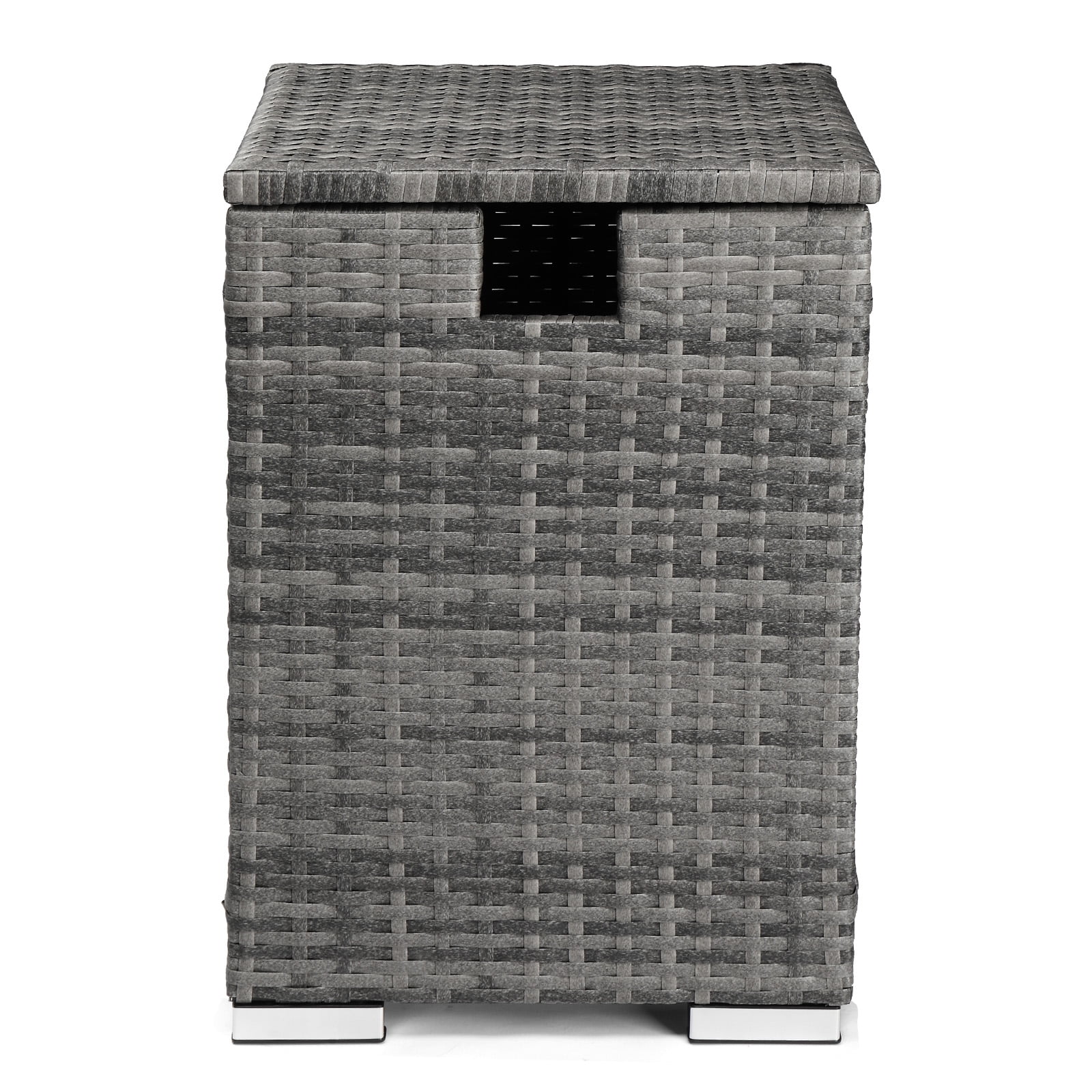 Gas Tank Storage Rattan Side Table, Propane Tank Cover Table Iron Frame ...