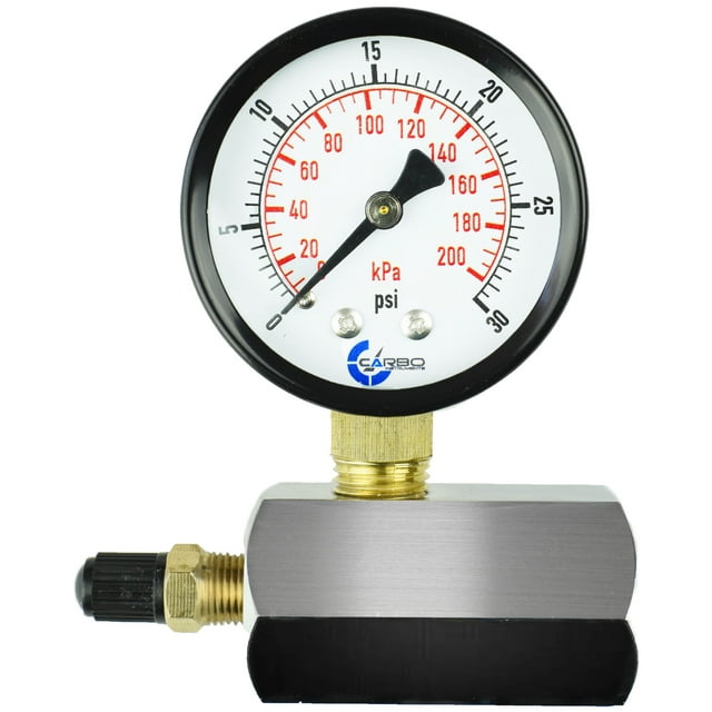 Gas Test Pressure Gauge 30 Pound, 30 PSI / 200kPa, 3/4” FNPT Connection ...