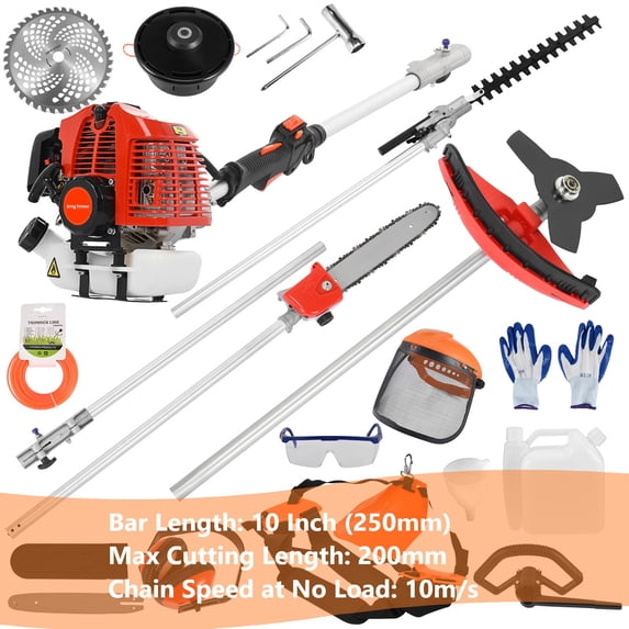 Gas Weed Eater, 52cc 2 Stroke Petrol Weed Wacker, Hedge Trimmer ...