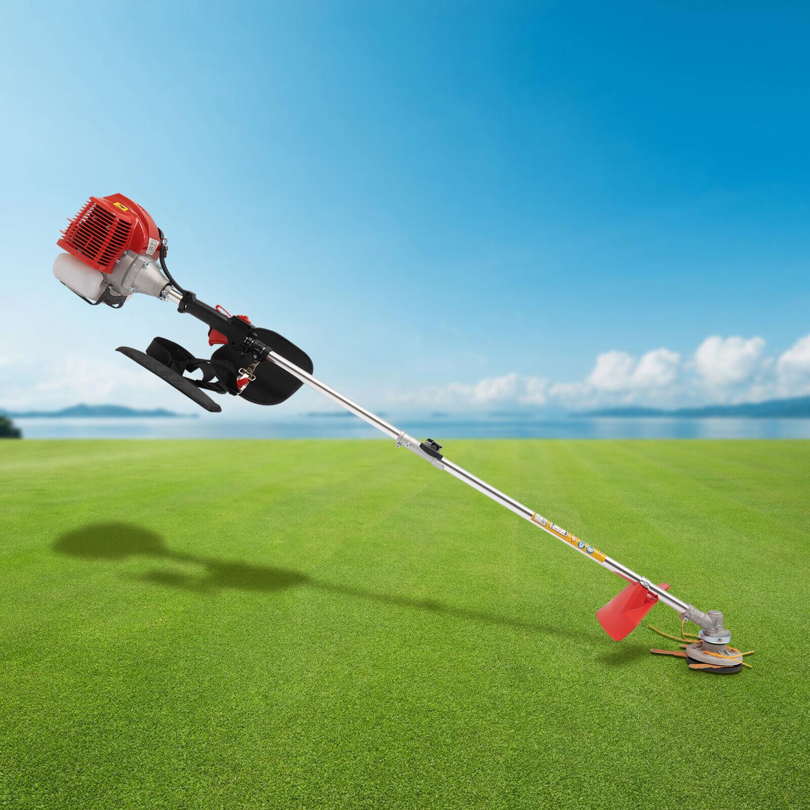 Gas Weed Eater Wacker Trimmer Lawn Edger Cutter 2-Stroke Engine Red ...