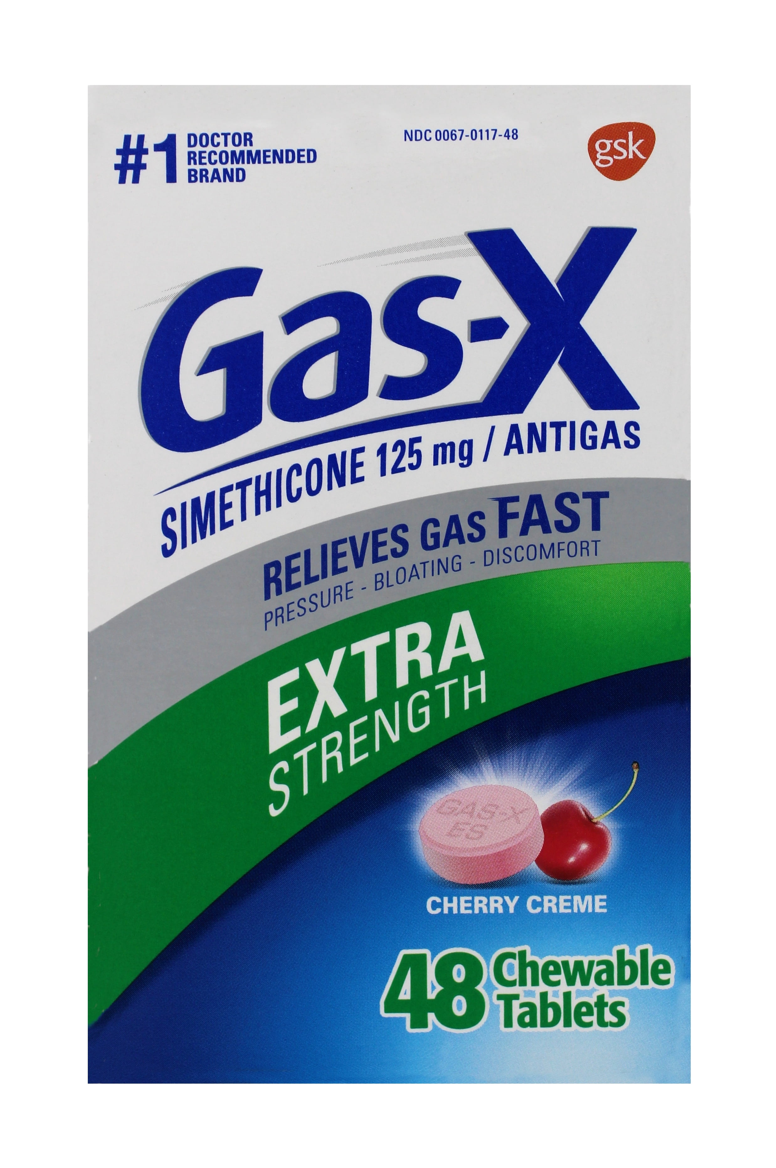 Gas-X Extra Strength Antigas, Fast Relief Chewable Cherry Crème Tablets ...