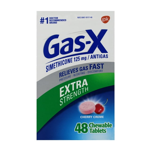 Gas-X Extra Strength Chewable Gas Relief Tablets with Simethicone 125 ...