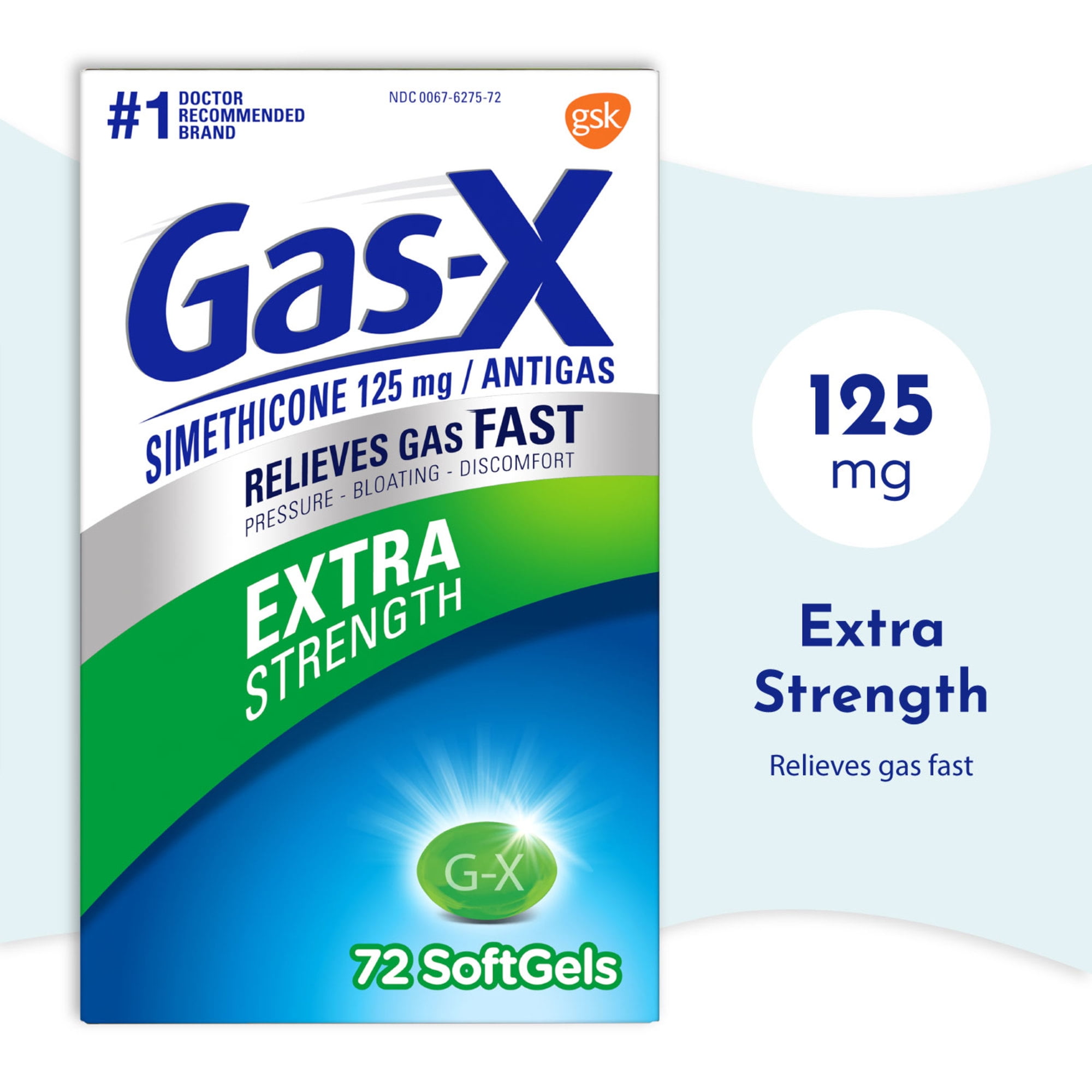 Gas-X Extra Strength Gas Relief Softgels with Simethicone 125 mg for ...