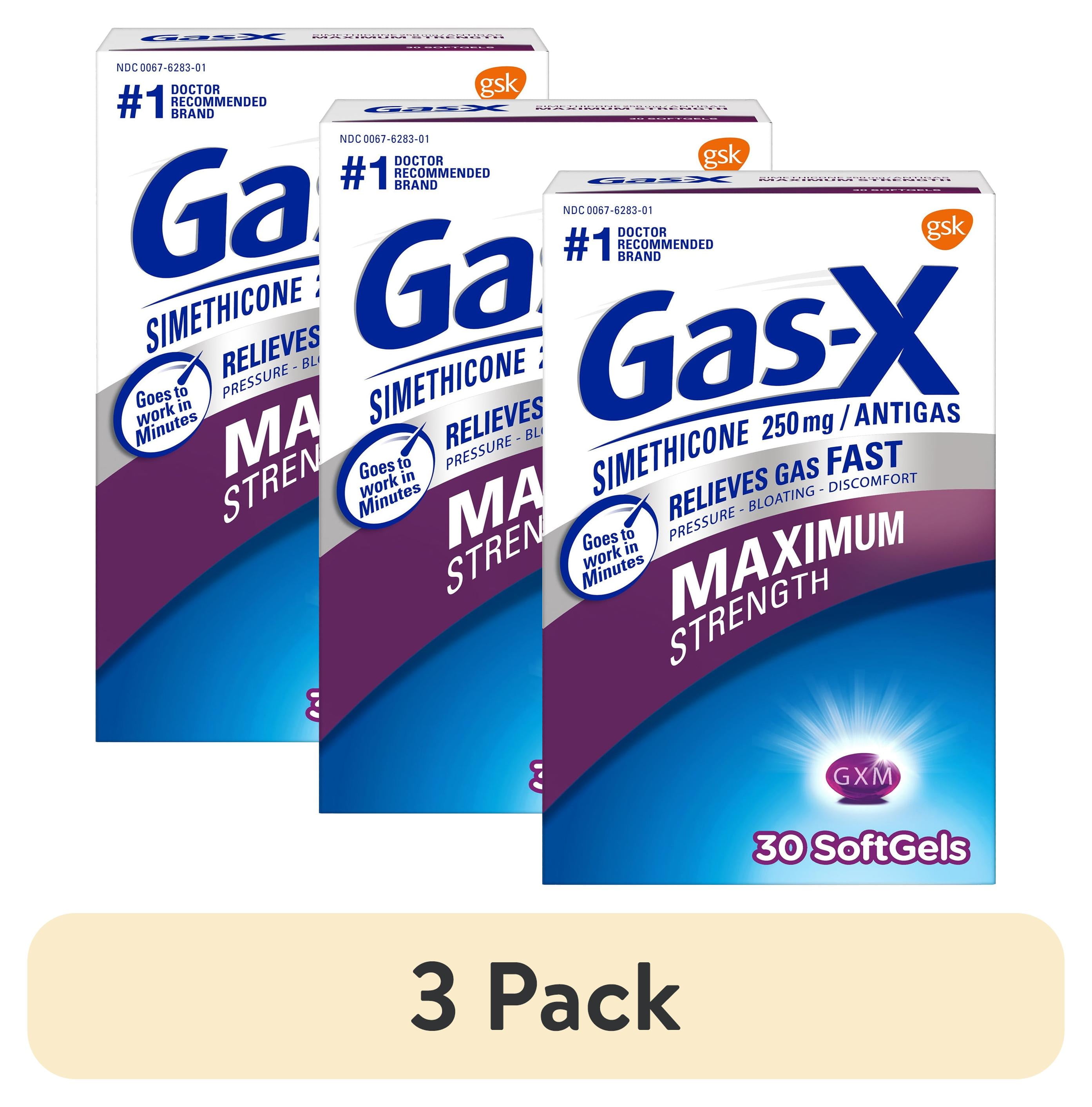 (3 pack) Gas-X Maximum Strength Gas Relief Softgels With Simethicone ...