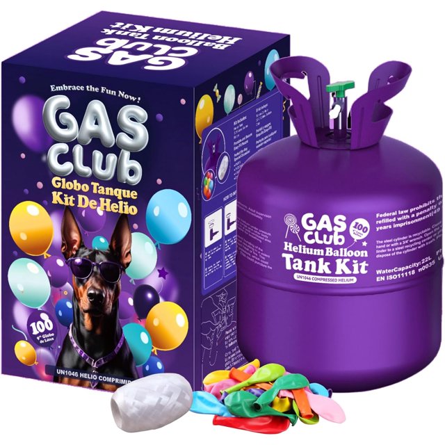 GasClub 22L Helium Tank up to 100 Latex Balloons Helium Tank for ...