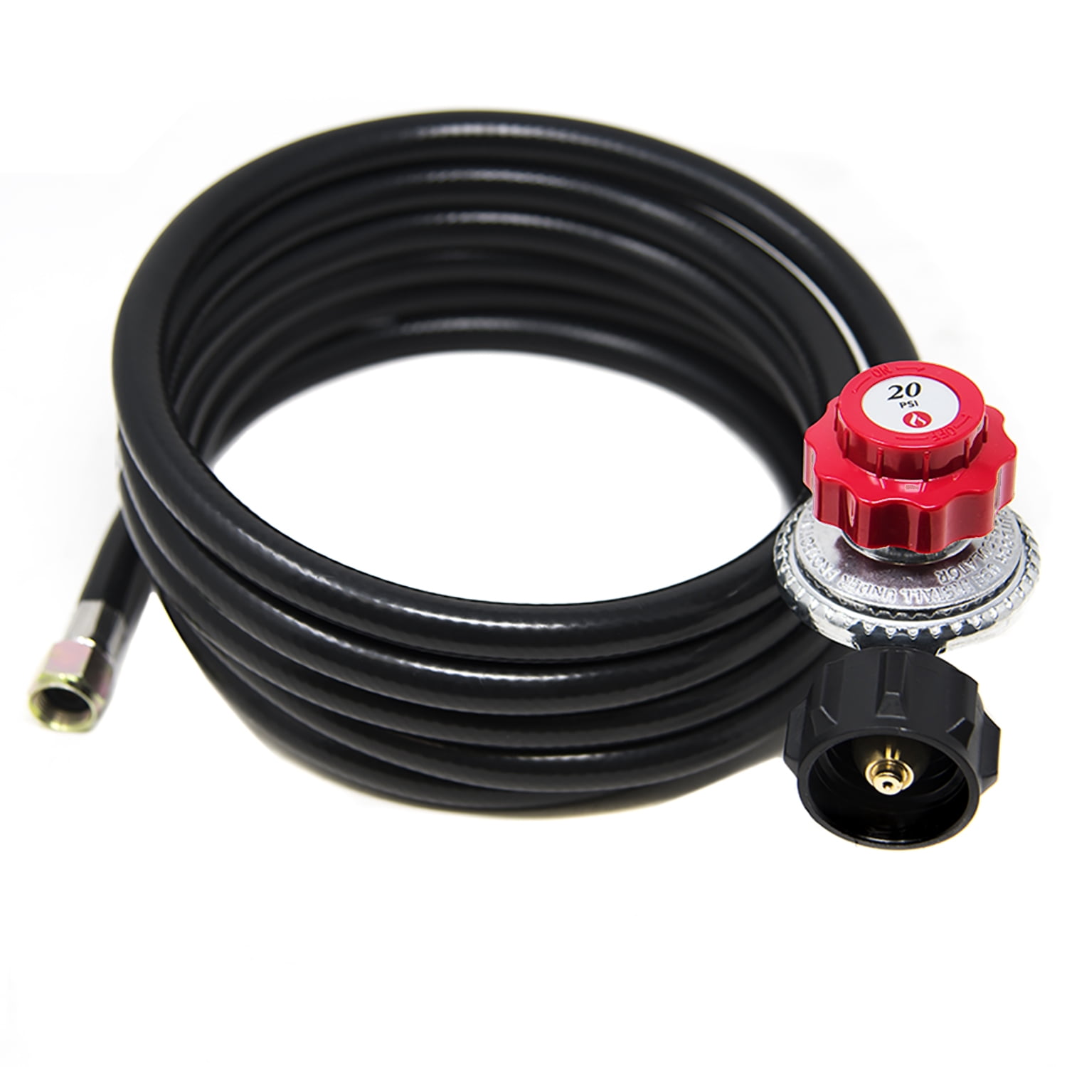 GasOne 12 ft High Pressure Propane Regulator with QCC-1 Type Hose Gas ...