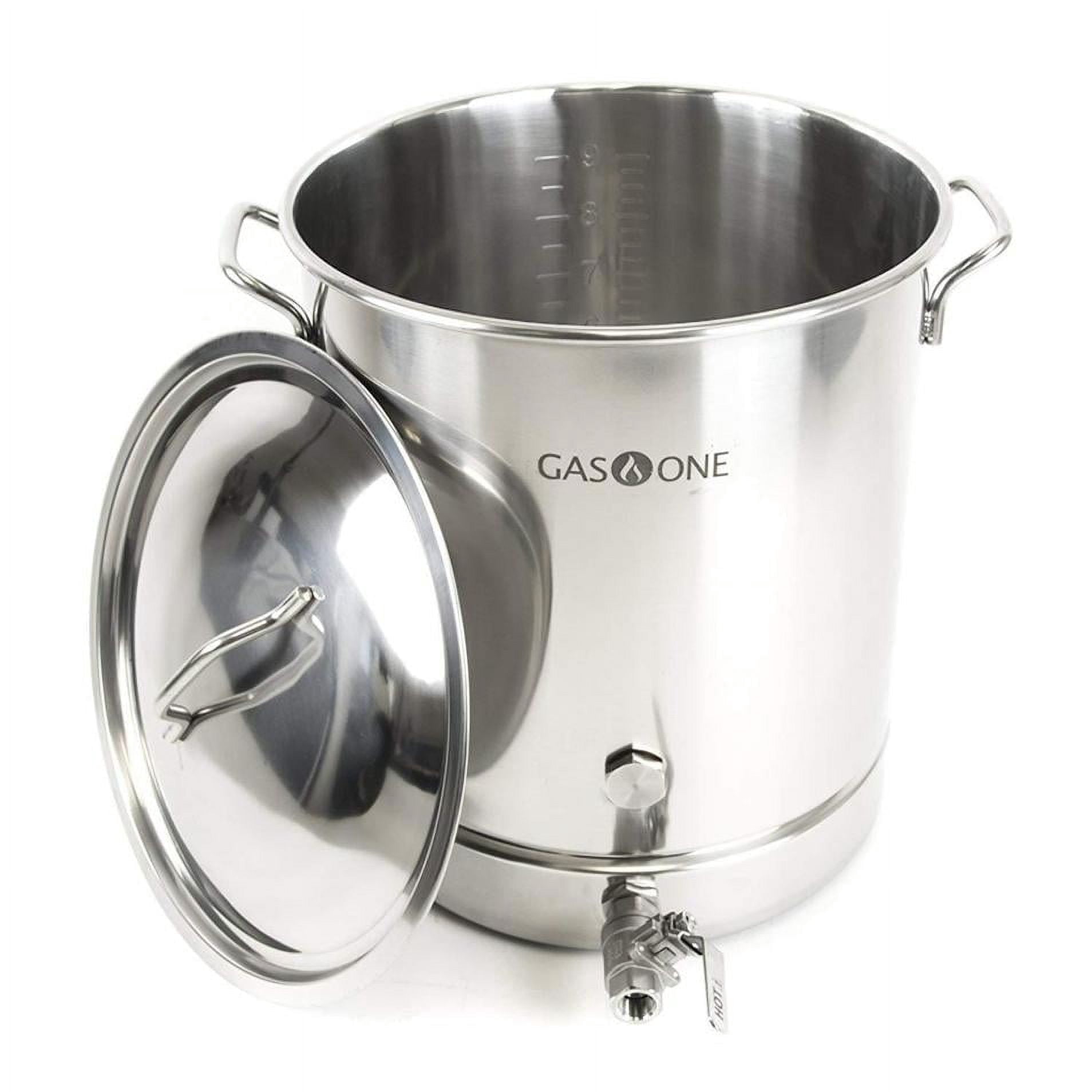GasOne 16 Gallon Stainless Steel Home Brew Kettle Pot Pre Drilled 4 PC ...