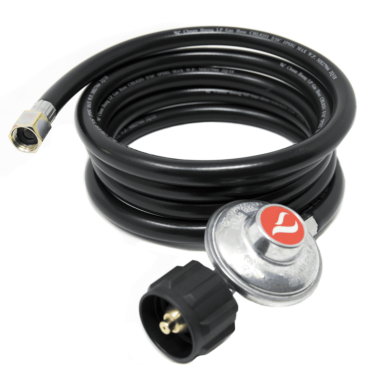GasOne 2106-08, 8 ft, Black, 3/8" Female Flare Nut Gas Line Connector ...
