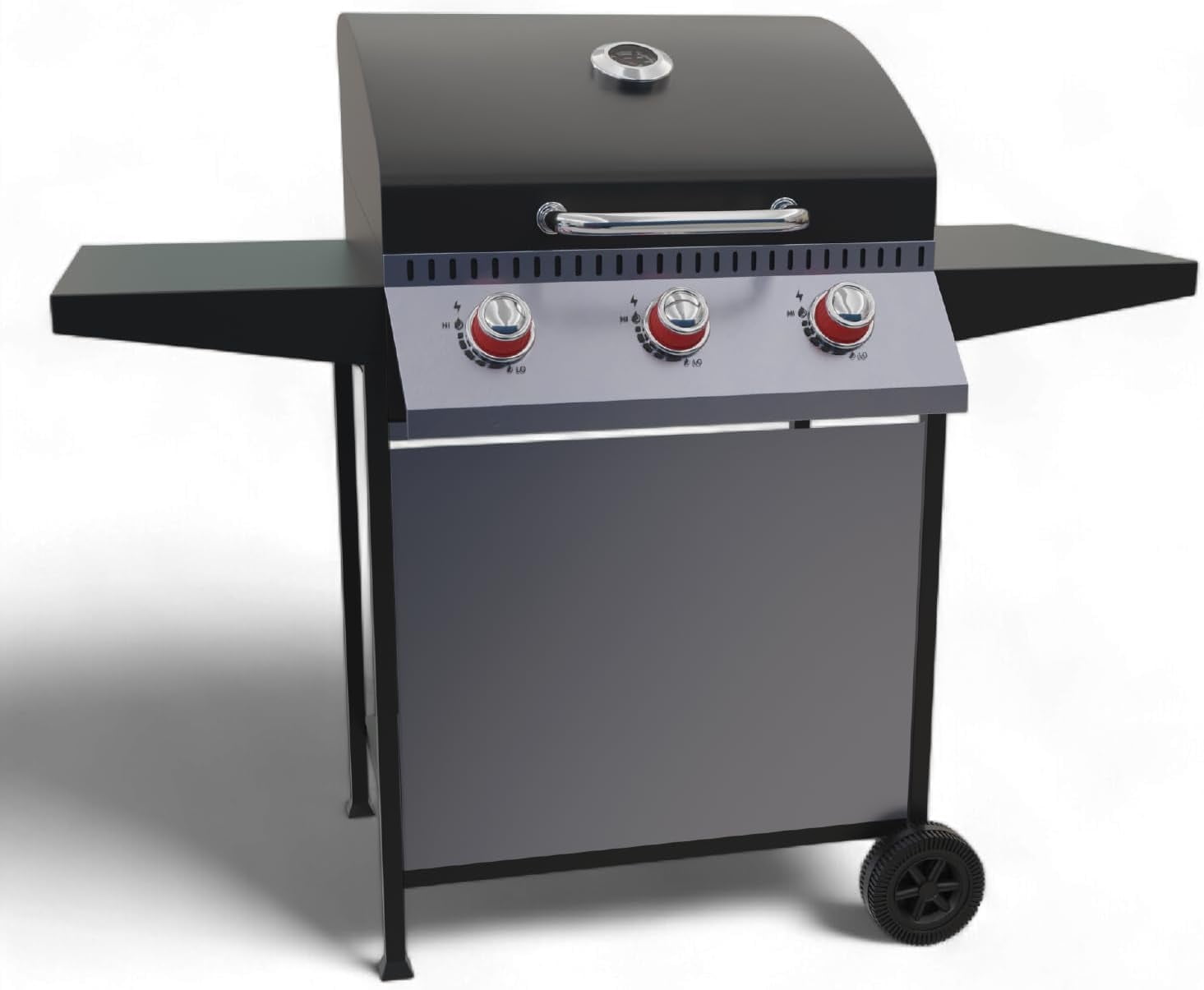 GasOne 3-Burner Stainless Steel Propane Cabinet Grill with Wheels - Walmart.com