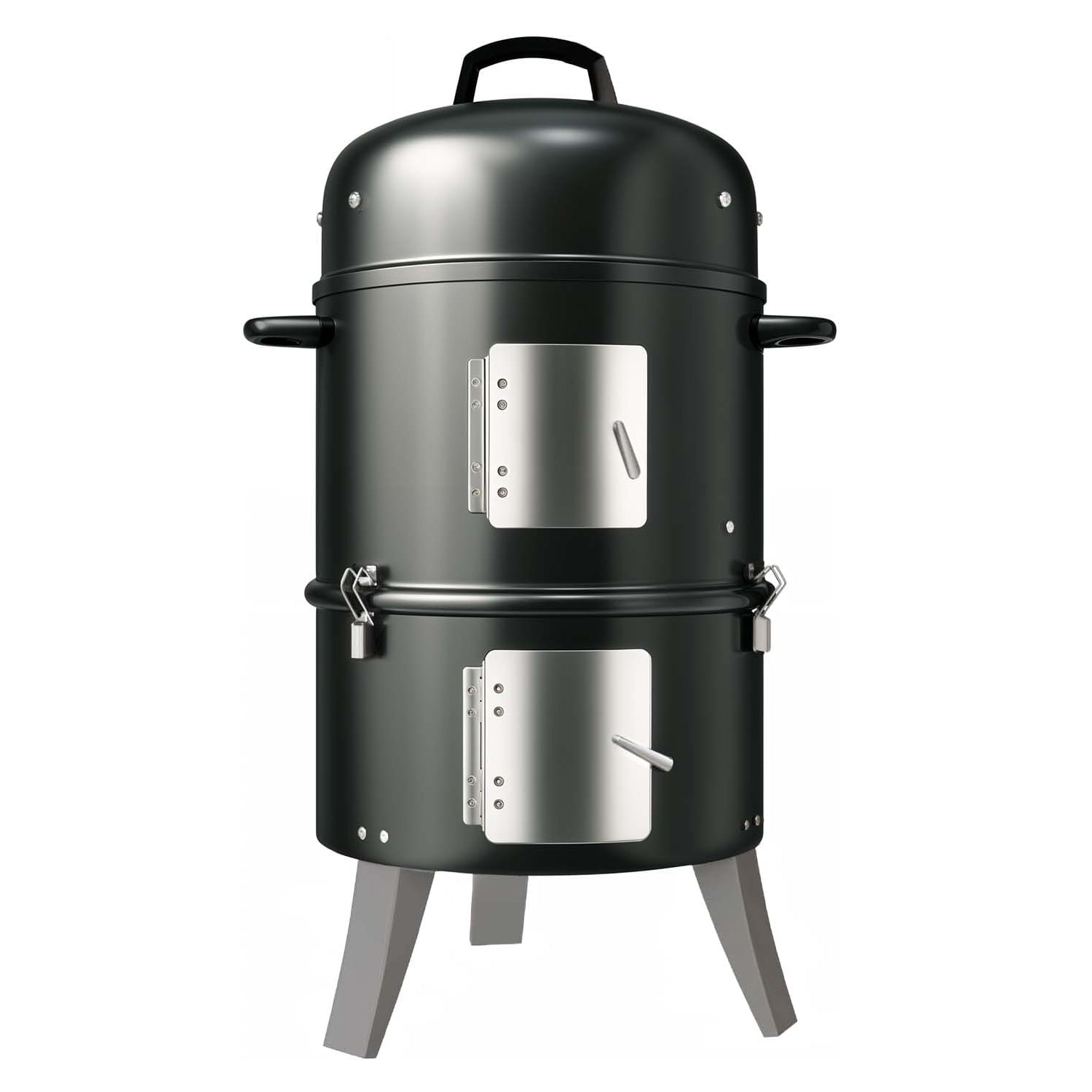 GasOne 16 Inch Steel Charcoal Smoker Grill, Double Doors, Outdoor ...
