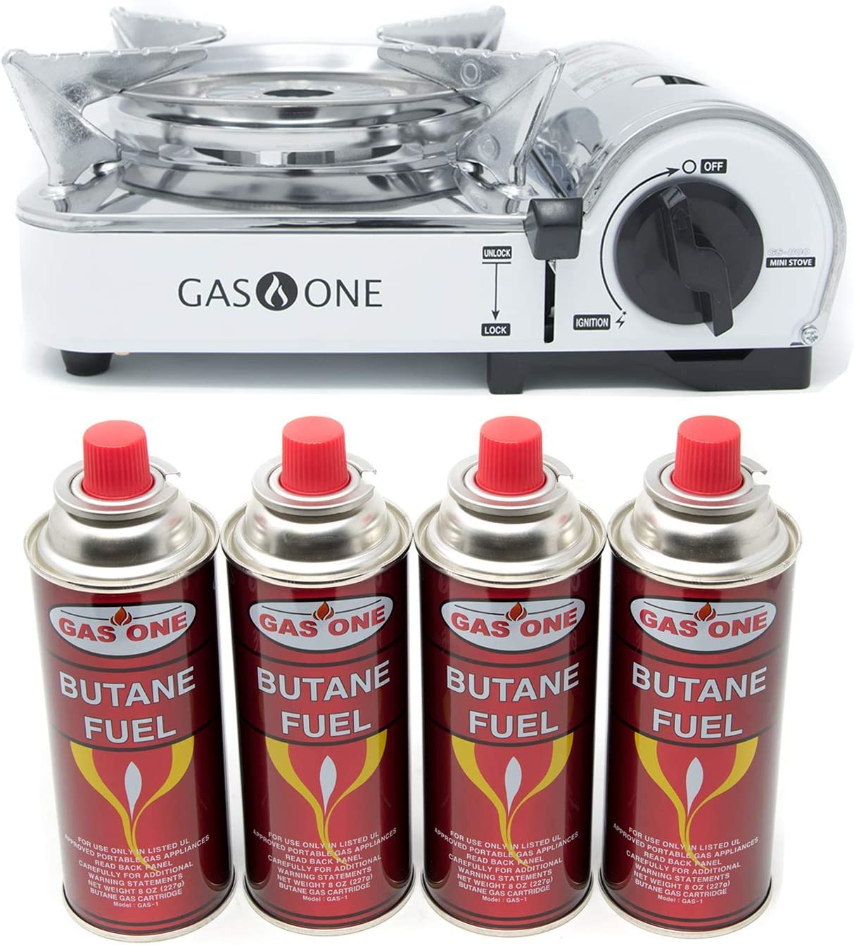 GasOne Emergency Gear Camping Mini Butane Portable Gas Stove with ...