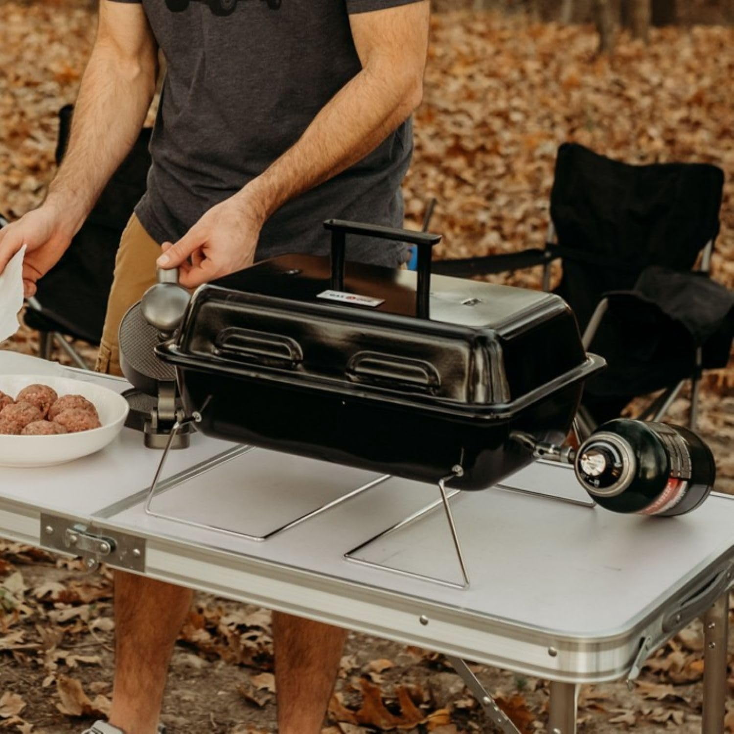 GasOne GPT-25 Propane Burner Gas Grill with Foldable Legs – Portable ...