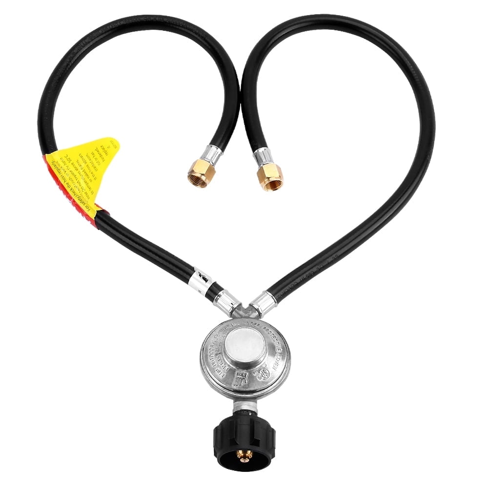 GasSaf Propane Regulator Kit with Dual Hose, Type1 QCC1 for LP/LPG Gas ...