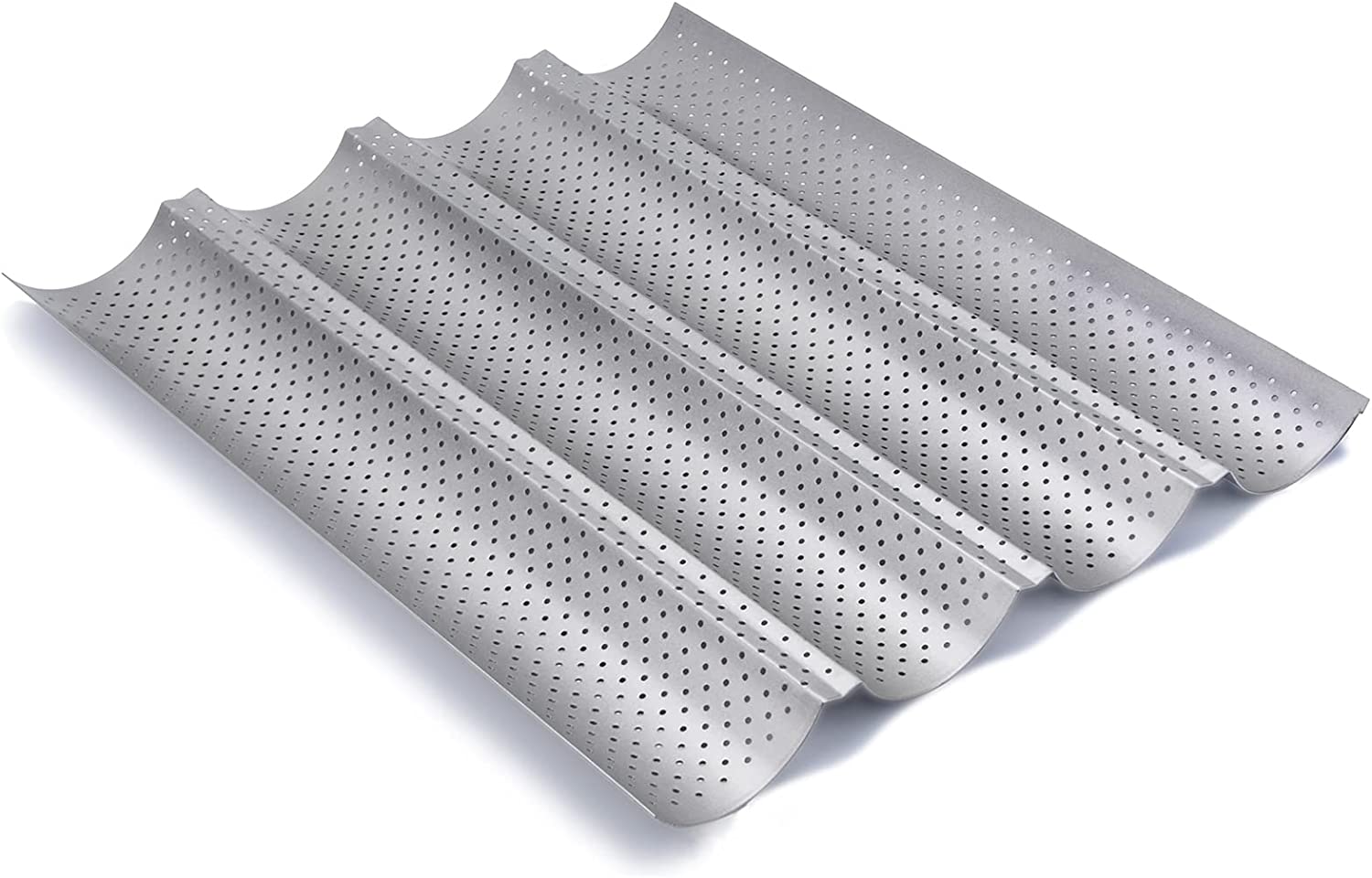 KITESSENSU Nonstick Baguette Pans for French Bread Baking, Perforated 3 ...