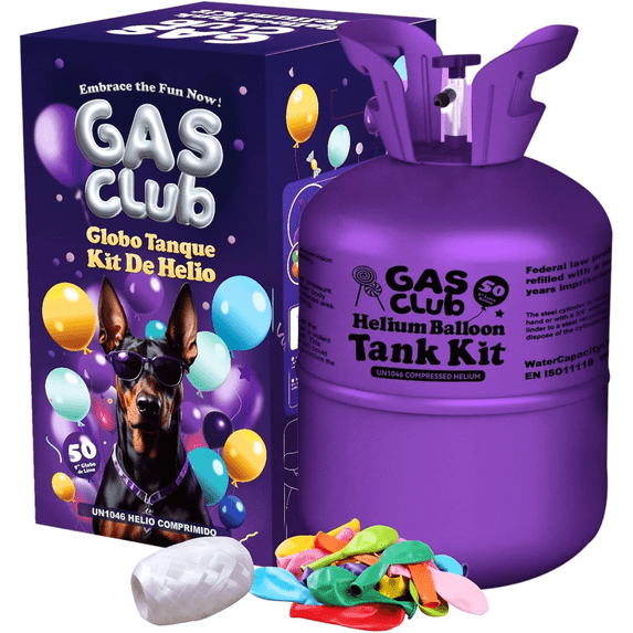 Gasclub 13L Helium Tank up to 50 Latex Balloons Portable for ...