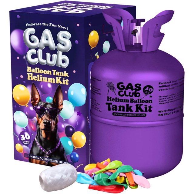 Gasclub 7L Helium Tank up to 30 Latex Balloons Helium Tank for Balloons ...