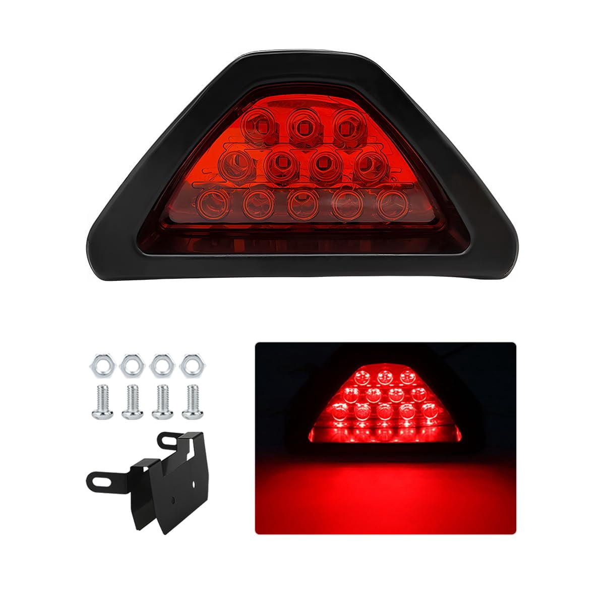 Gasedin F1 Style Brake KEF16 Light, Triangle Warning Flash with 12 LED ...