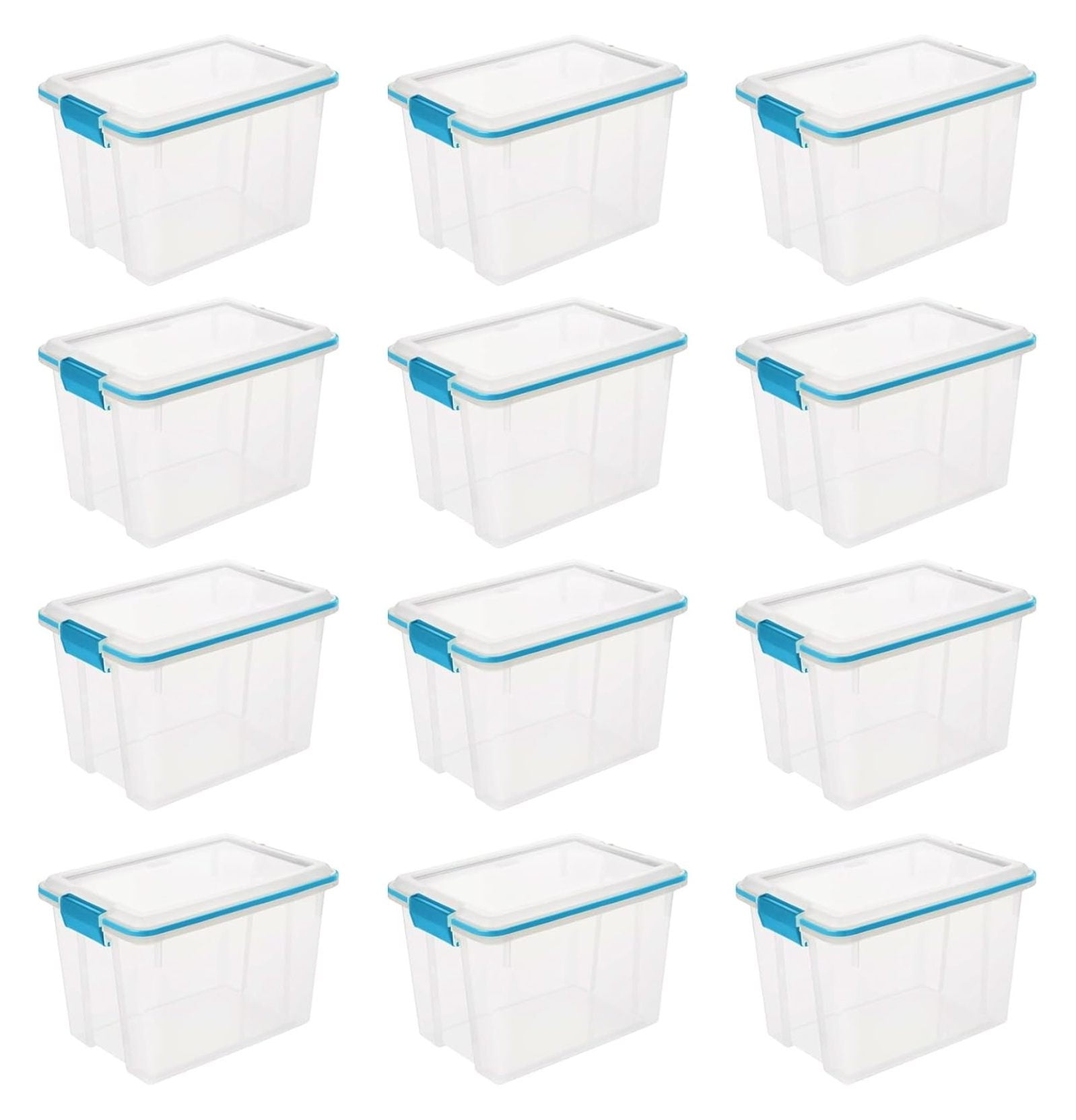 Gasket Box, Stackable Storage Bin with Latching Lid, 20 Quart, 12 Pack ...